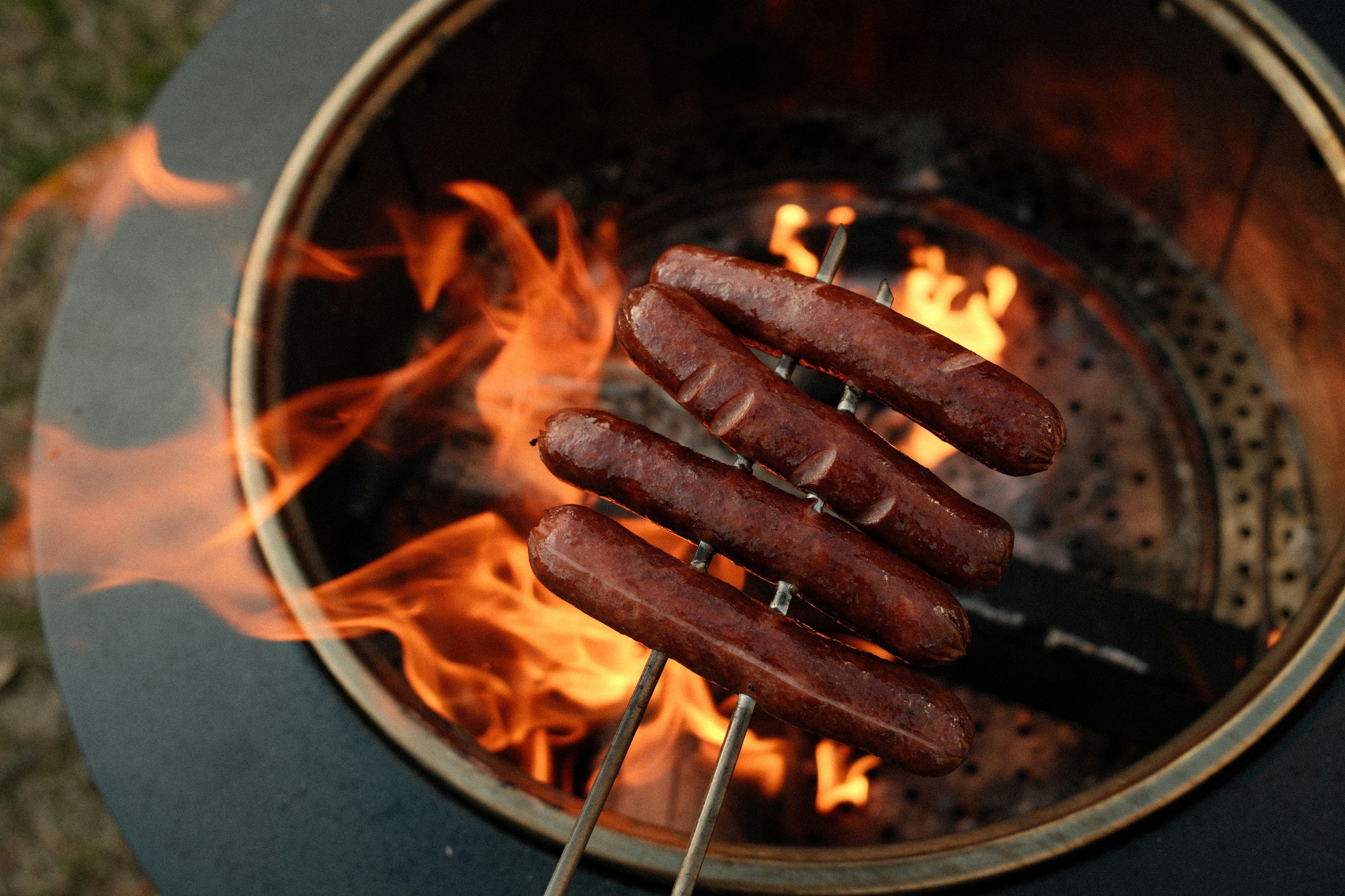 Sizzling Skewers Over Open Flame