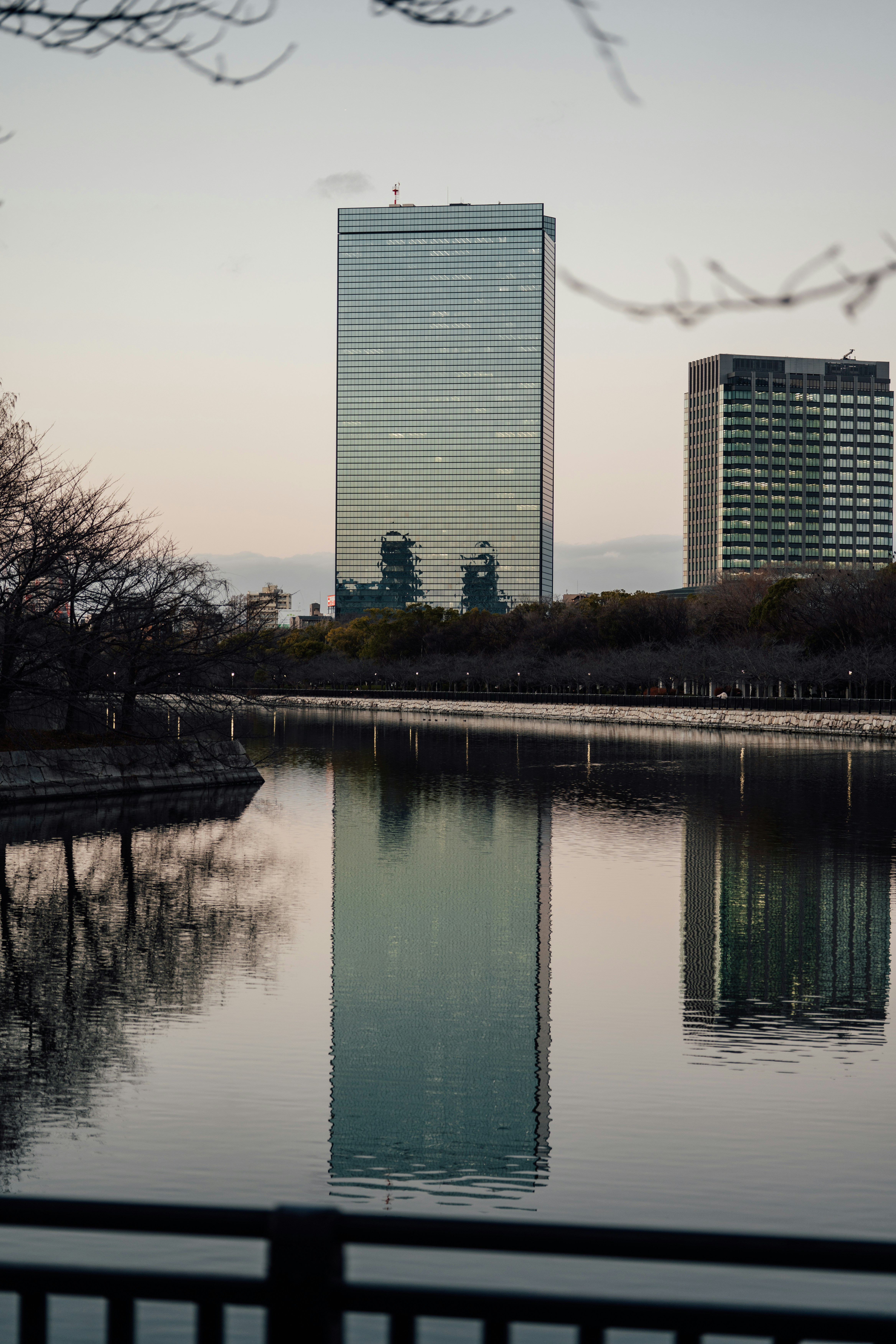 Twin Towers Reflections at Dusk