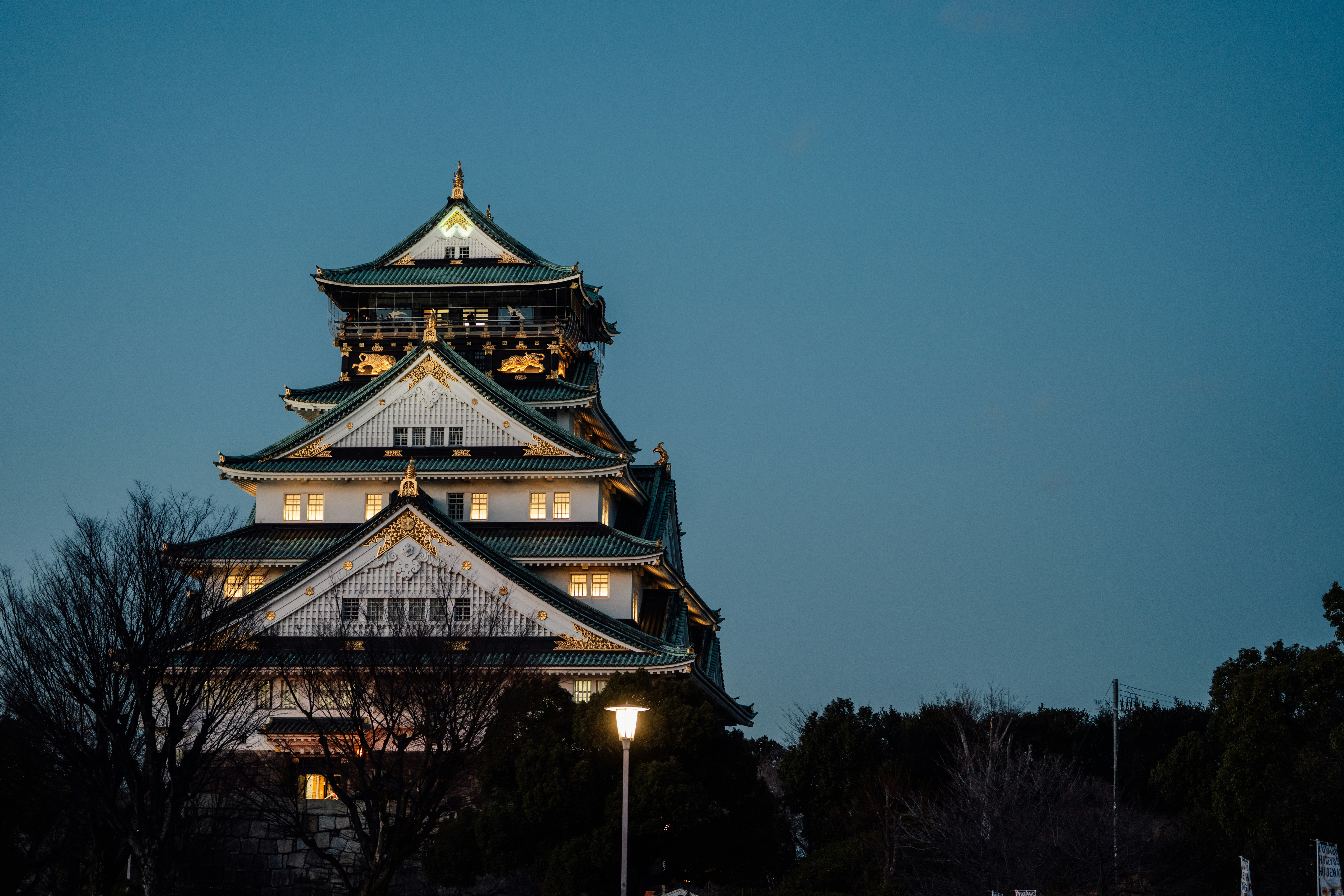 Twilight Castle Lanterns: A Quiet Ascent into Night
