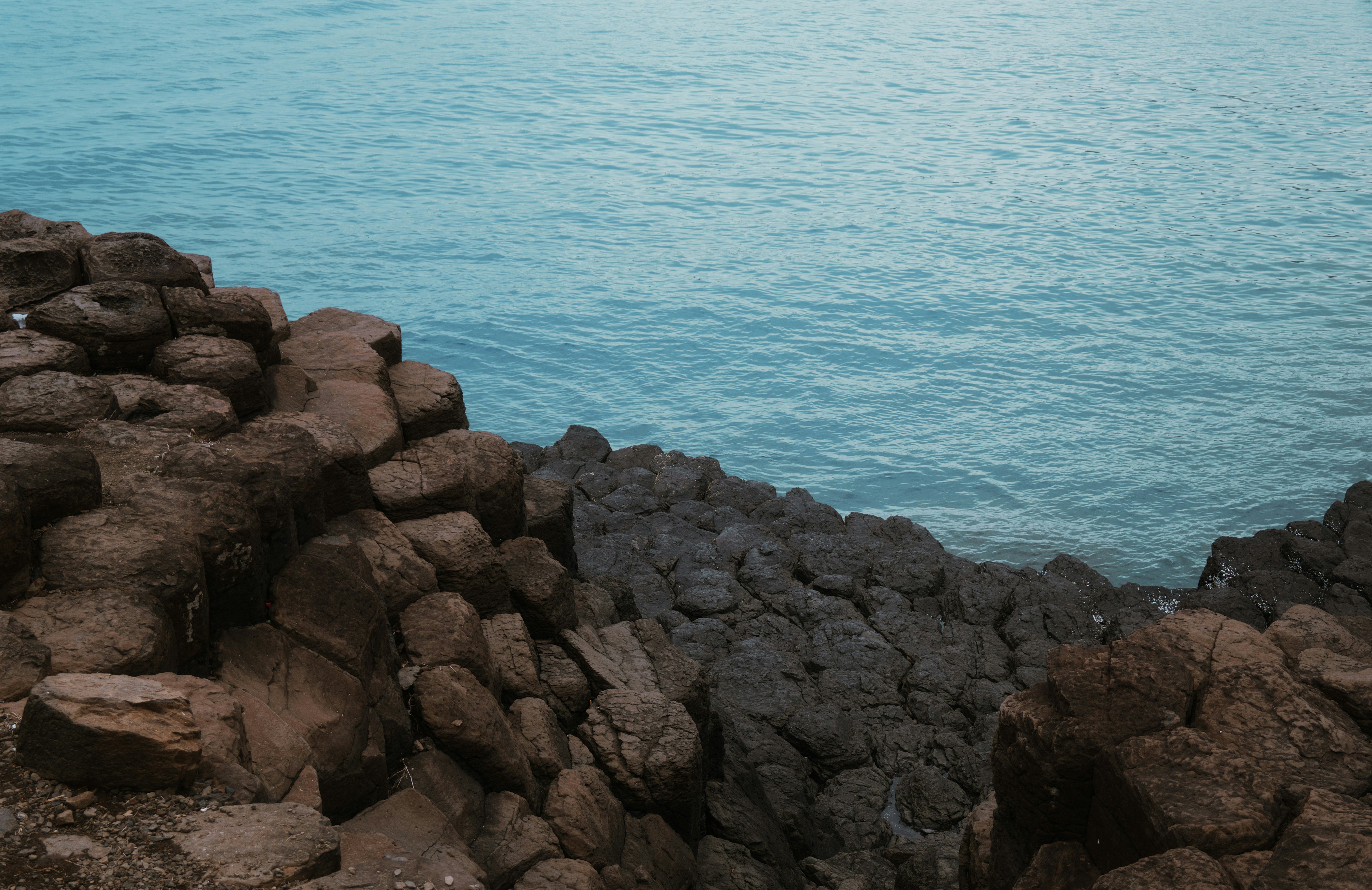 Coastline of Basalt and Beryl: A Quiet Verge by the Sea