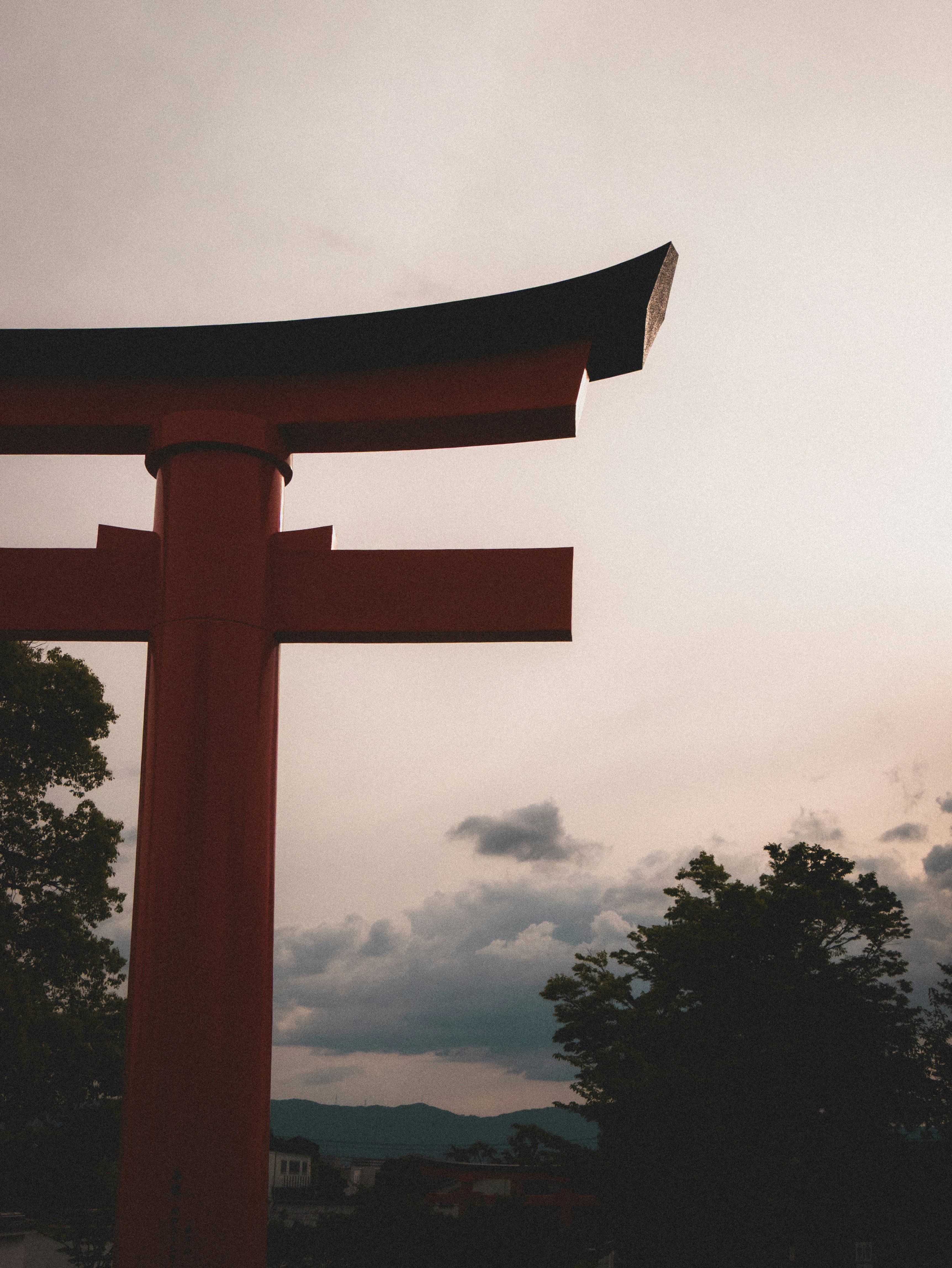 Red Gate Rising into a Quiet Sky