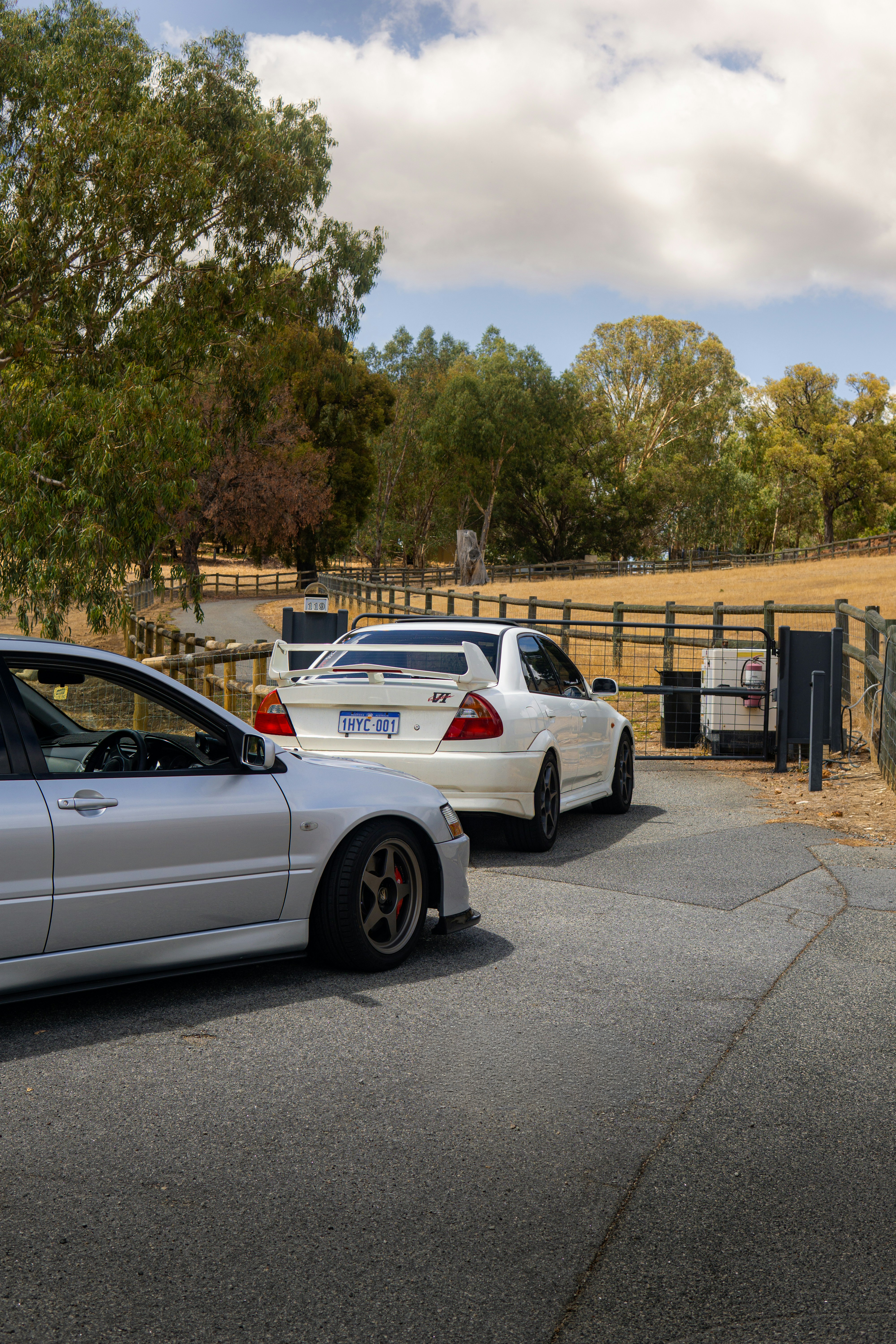 Sunlit Car Line at the Country Gate