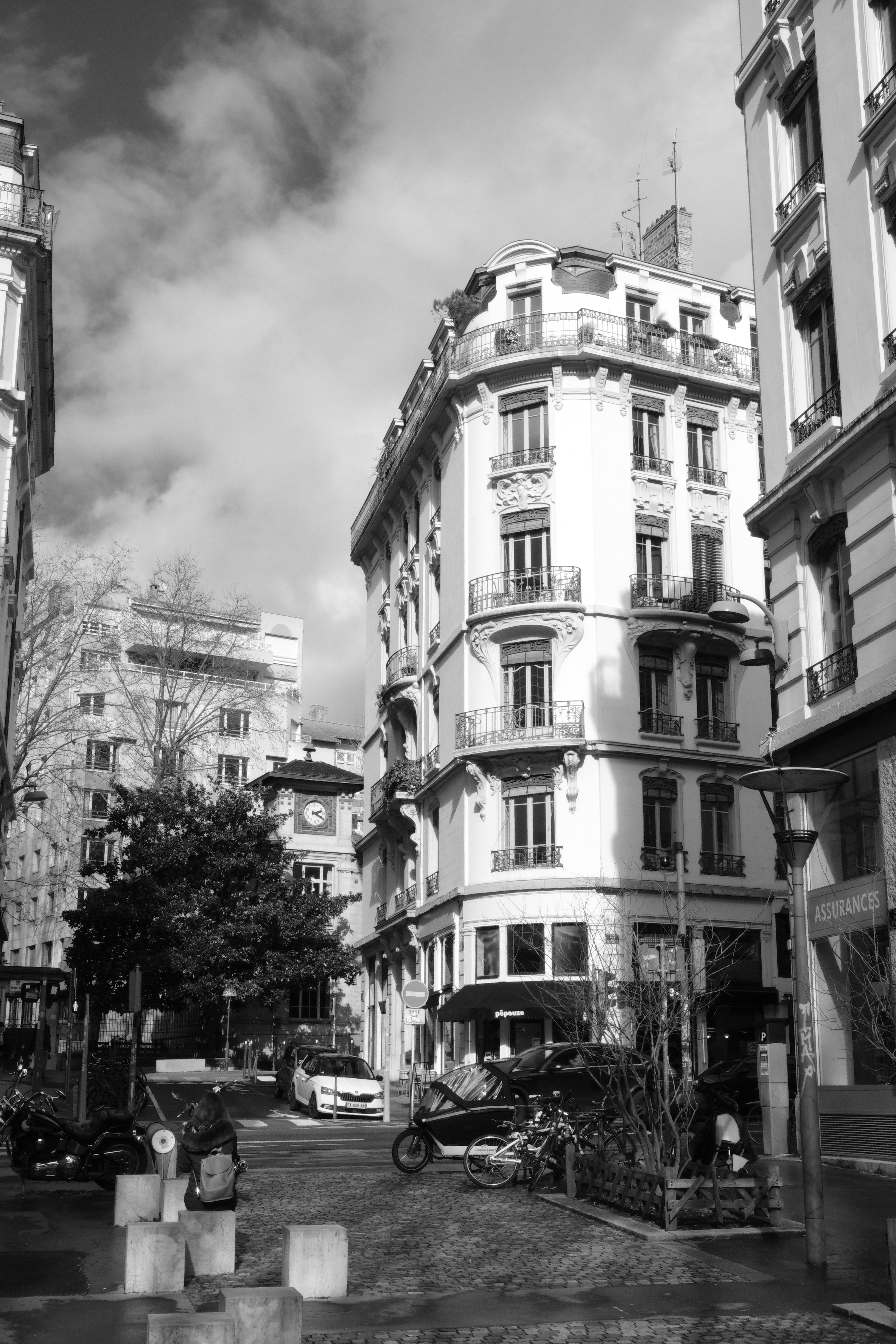 Parisian Corner: A Silent Street Framed by Architecture