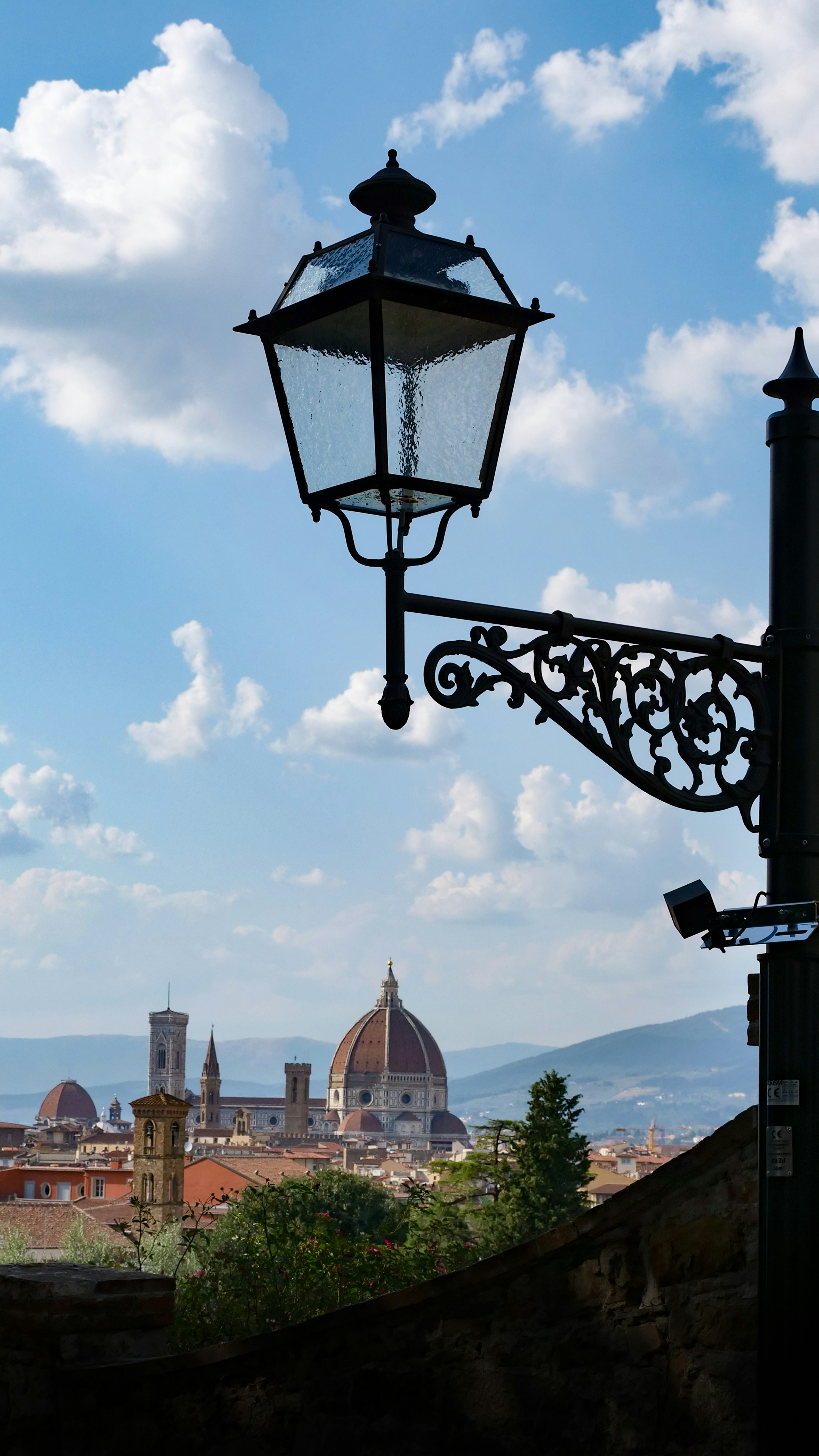 City Lamp Overlook: A Street Lamp Framing Florence's Dome