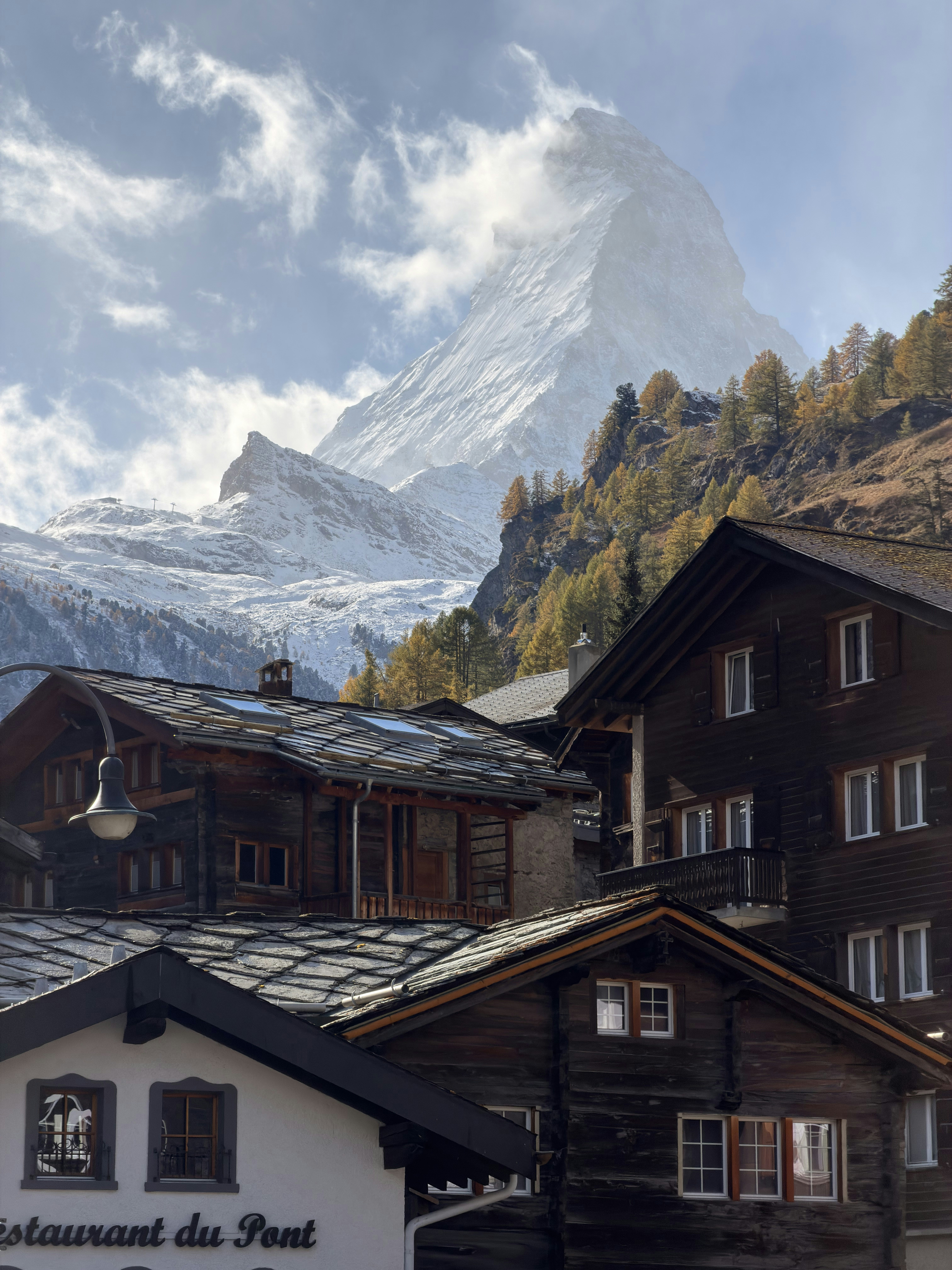 Alpine Village Beneath a Silent Peak