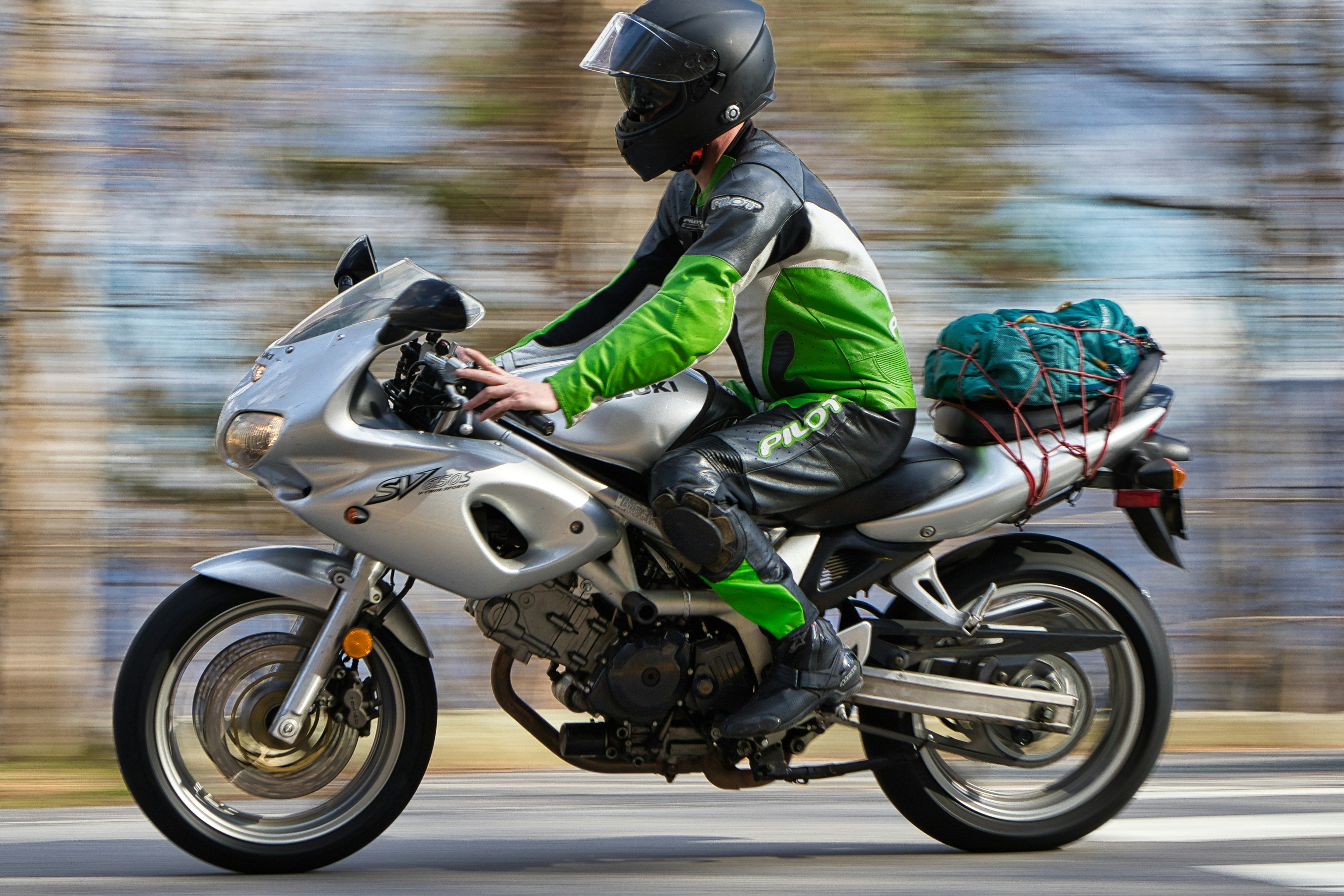 Lush-green rider: a highway dash on a sport-touring machine