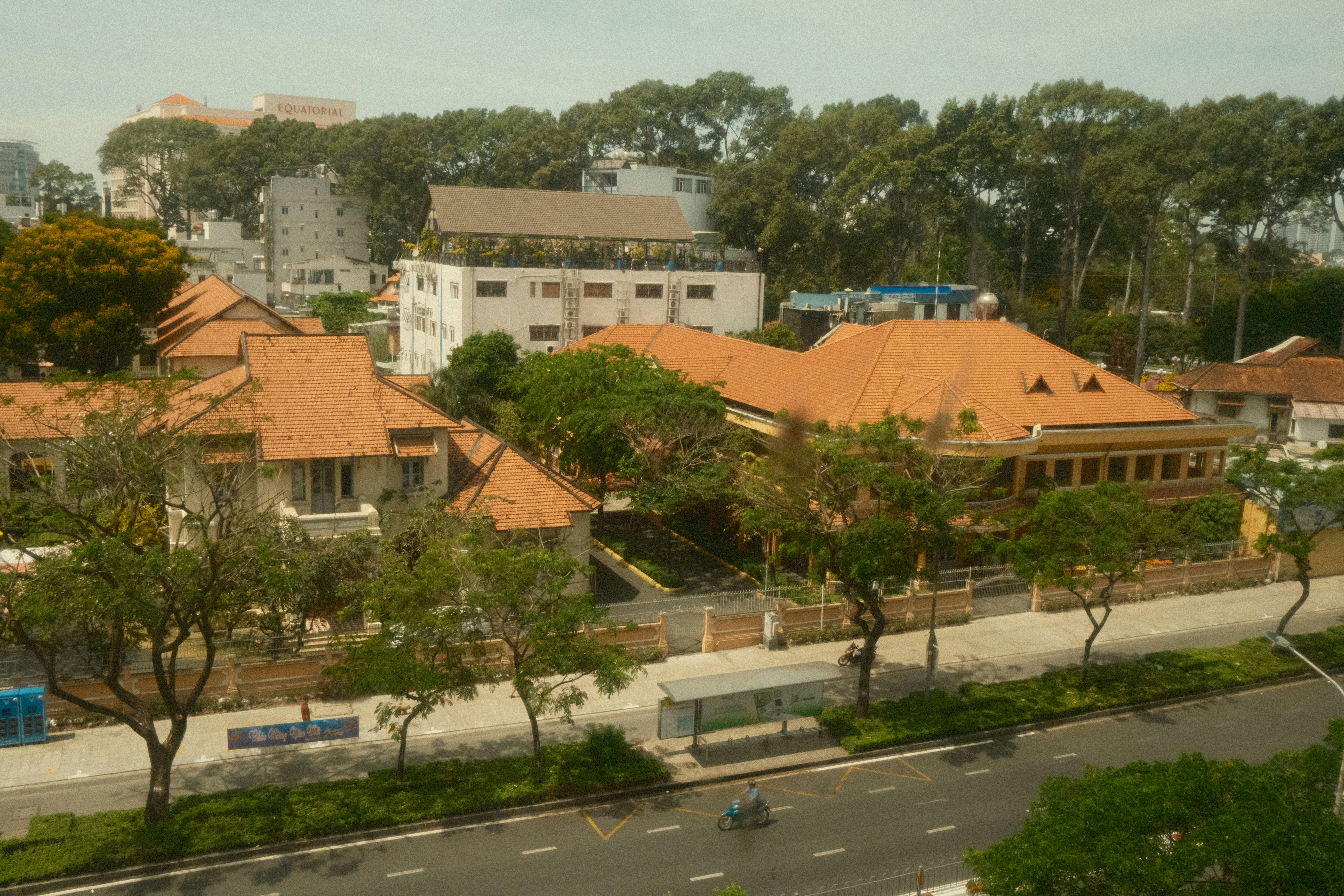 Terracotta Rooftops and Tree-arched Street