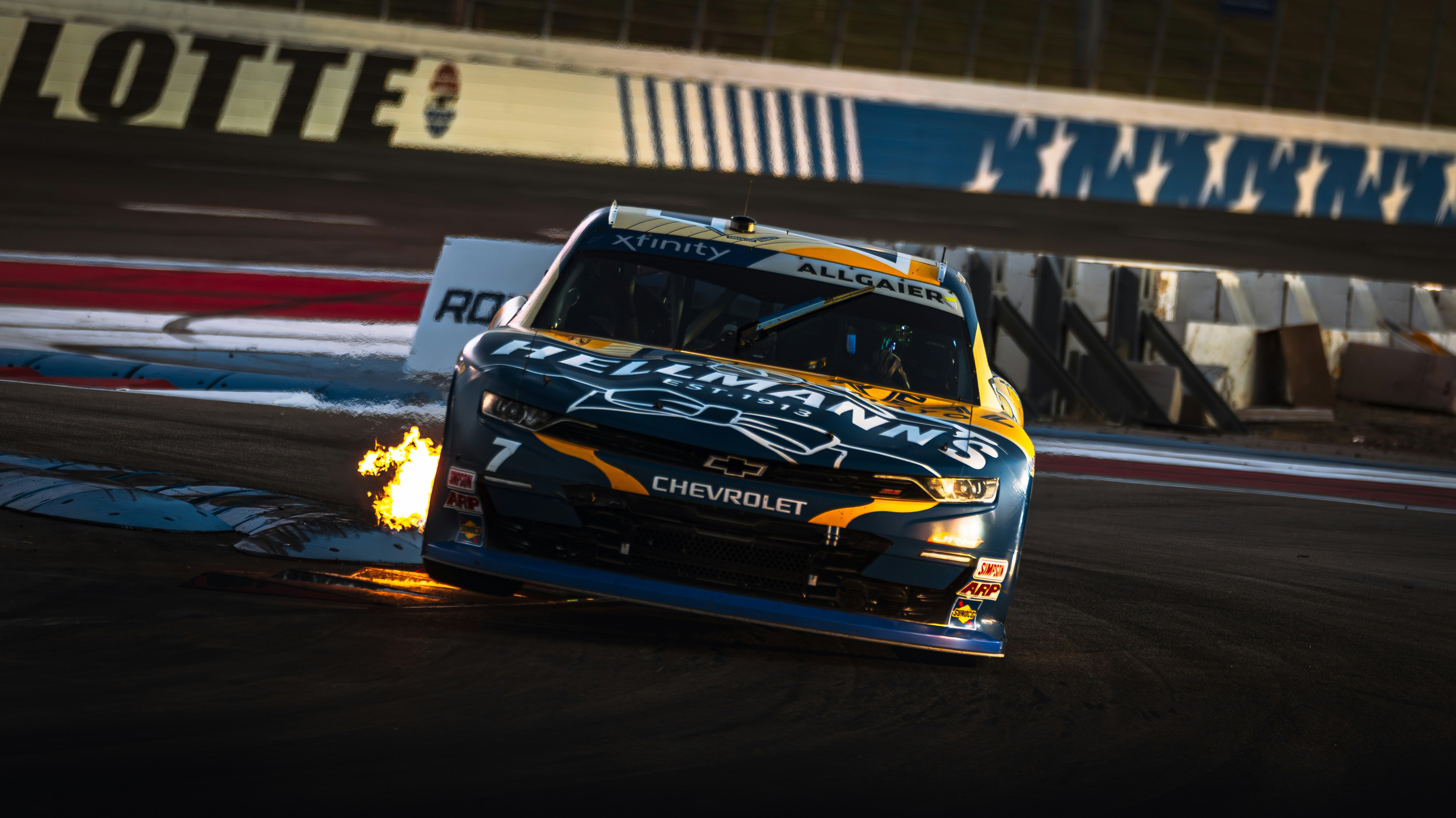 Flame on the Turn: A Chevrolet in Narrow Focus