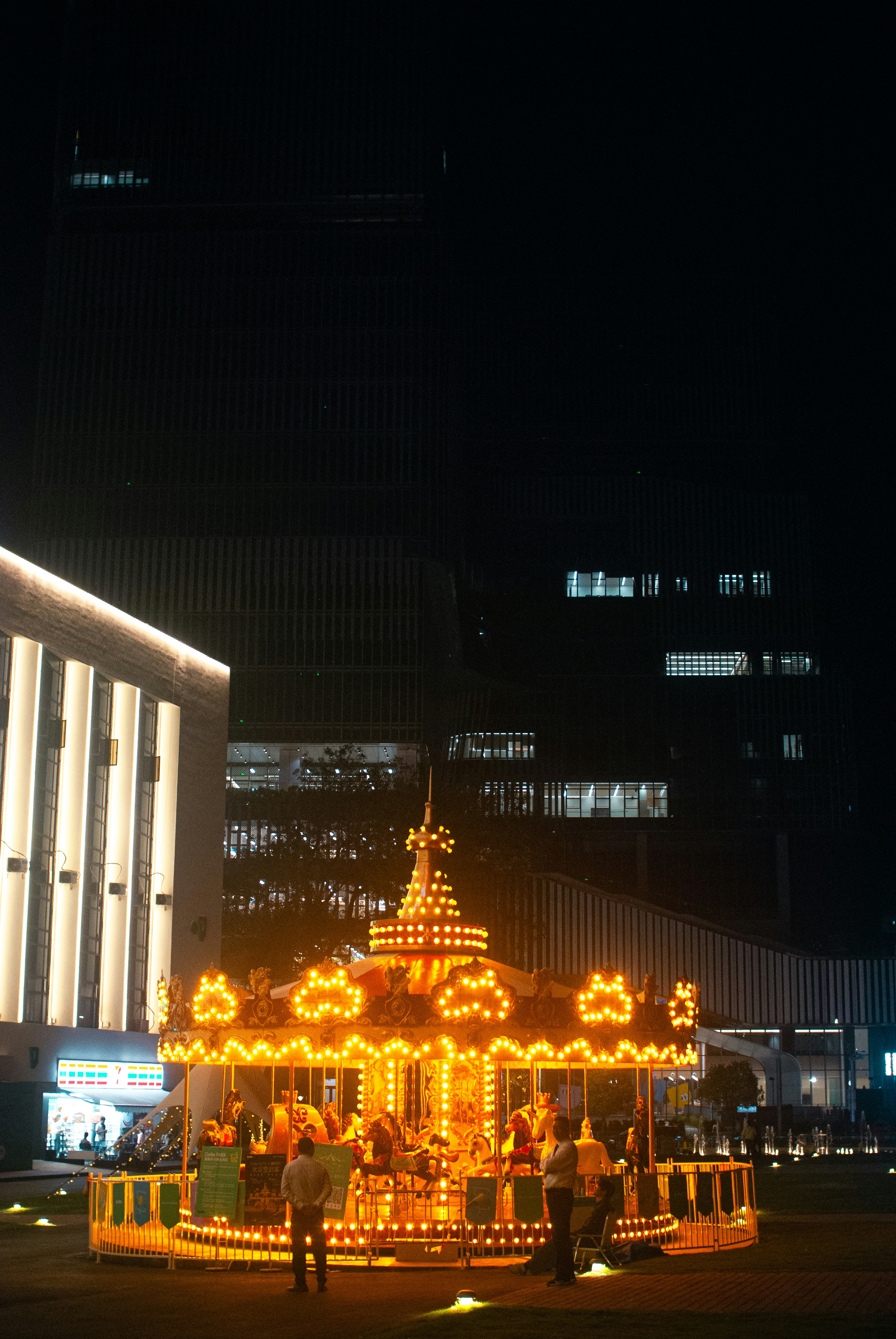 Night Carousel Lights: A Warm Stroll Through Neon Silhouettes