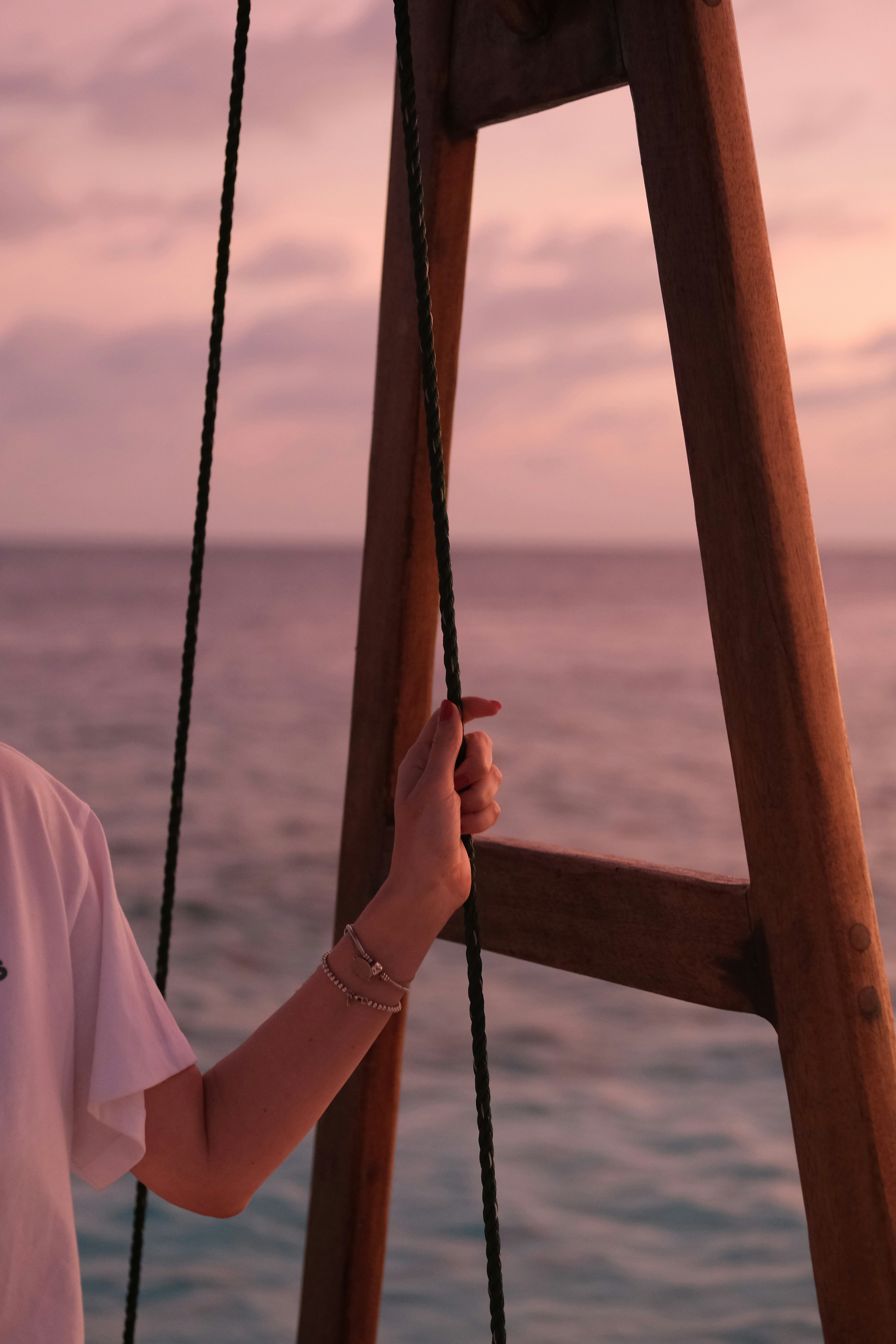 Sunset Swing: A Quiet Moment by the Ocean