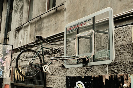 Urban Hoop on a Weathered Wall