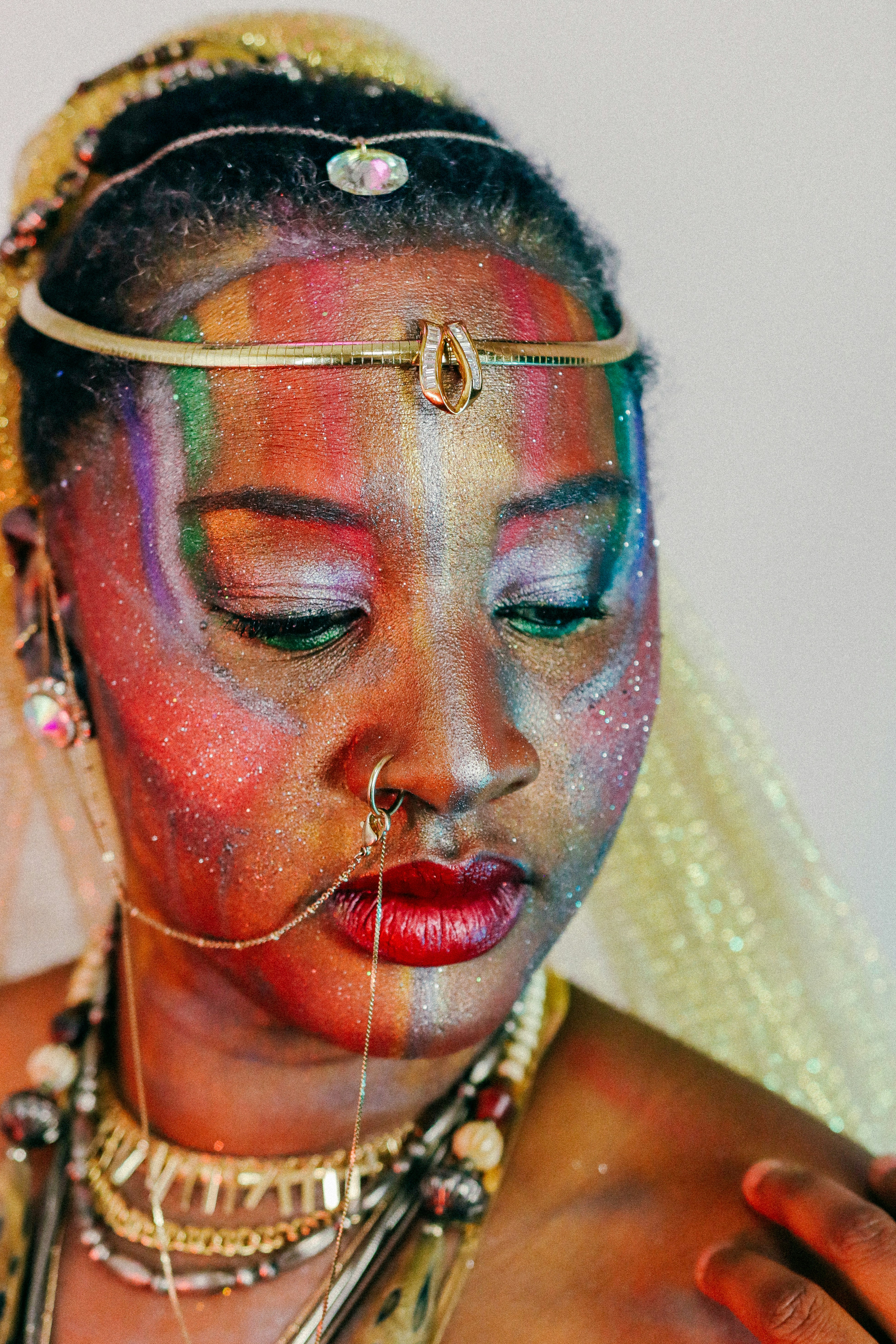 Chromatic Veil: A Portrait in Painted Light