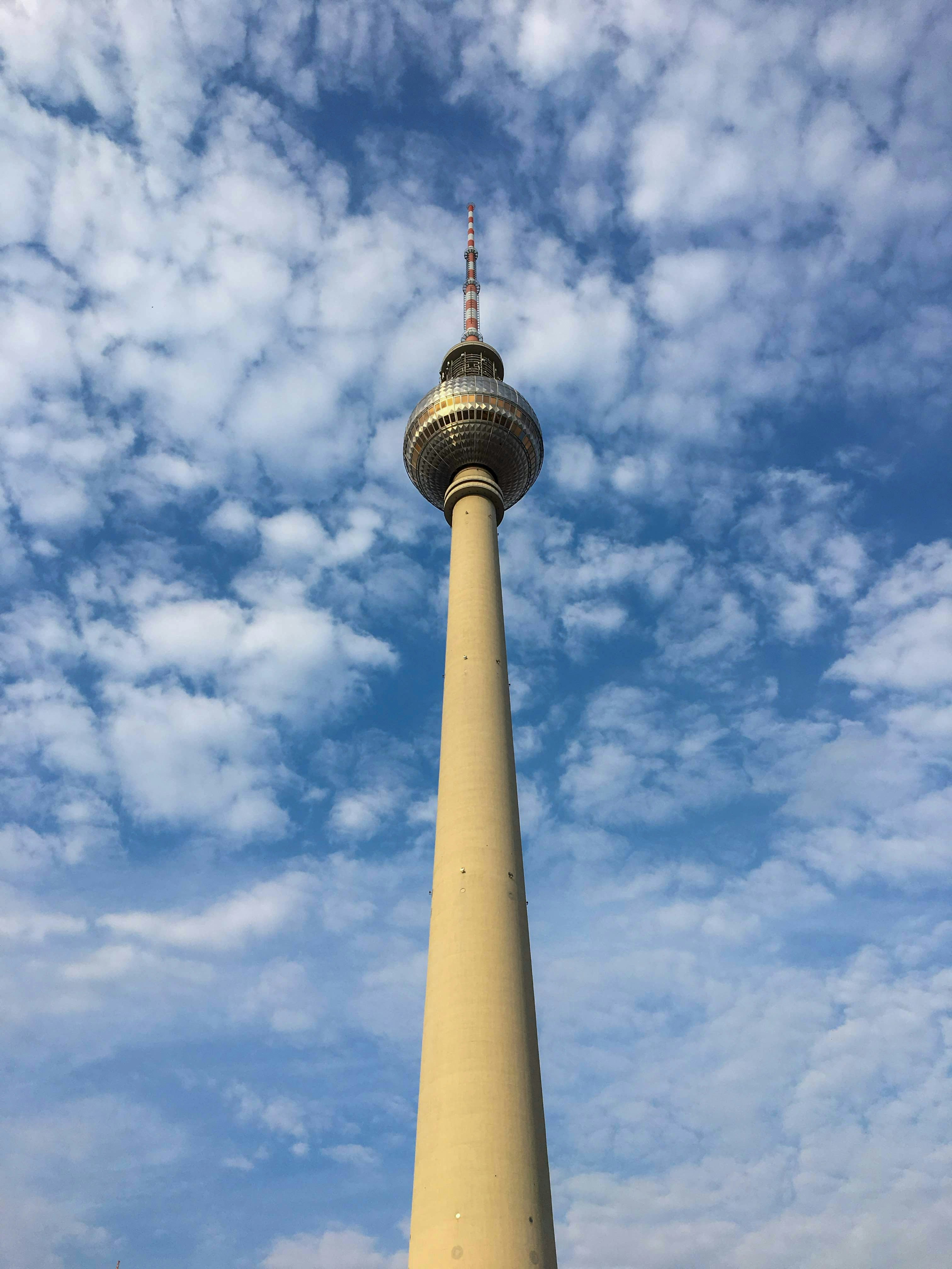 Skyward Monument: Berlin's TV Tower Reaches the Ridgetop of Blue