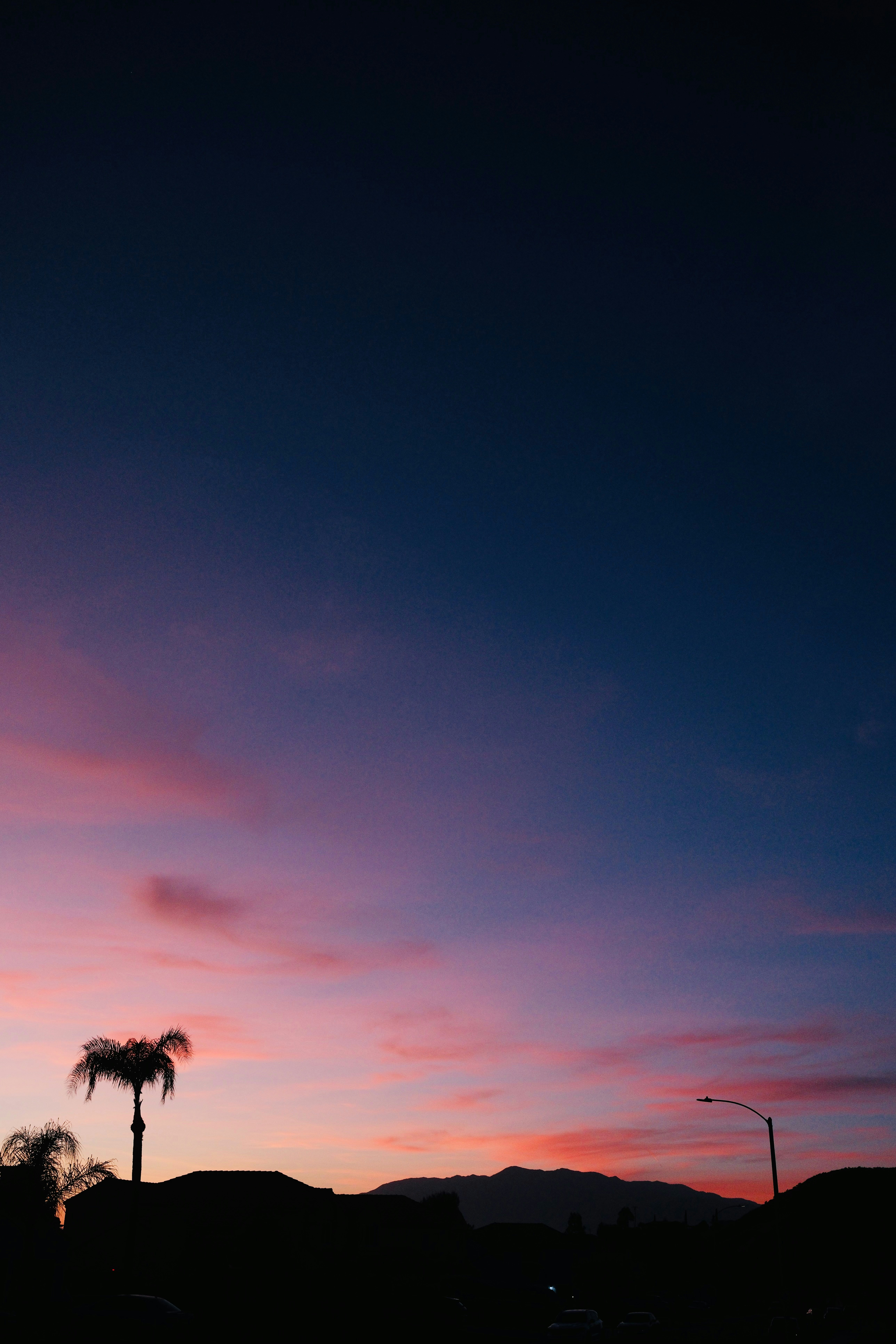 Twilight Silhouette Over Quiet Suburban Horizon