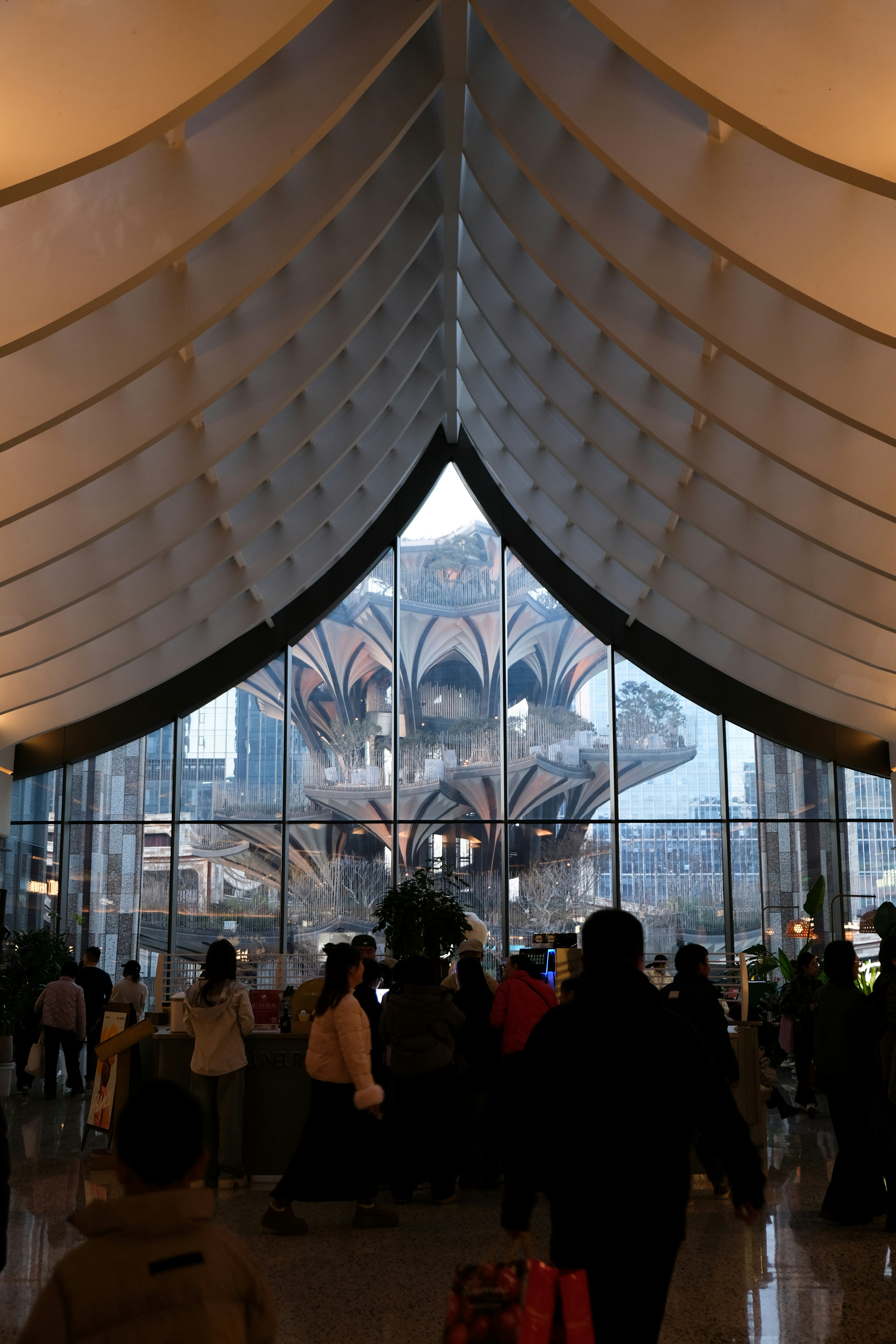 Ironwork Cathedral: Architectural Arches Framing a City Skyline