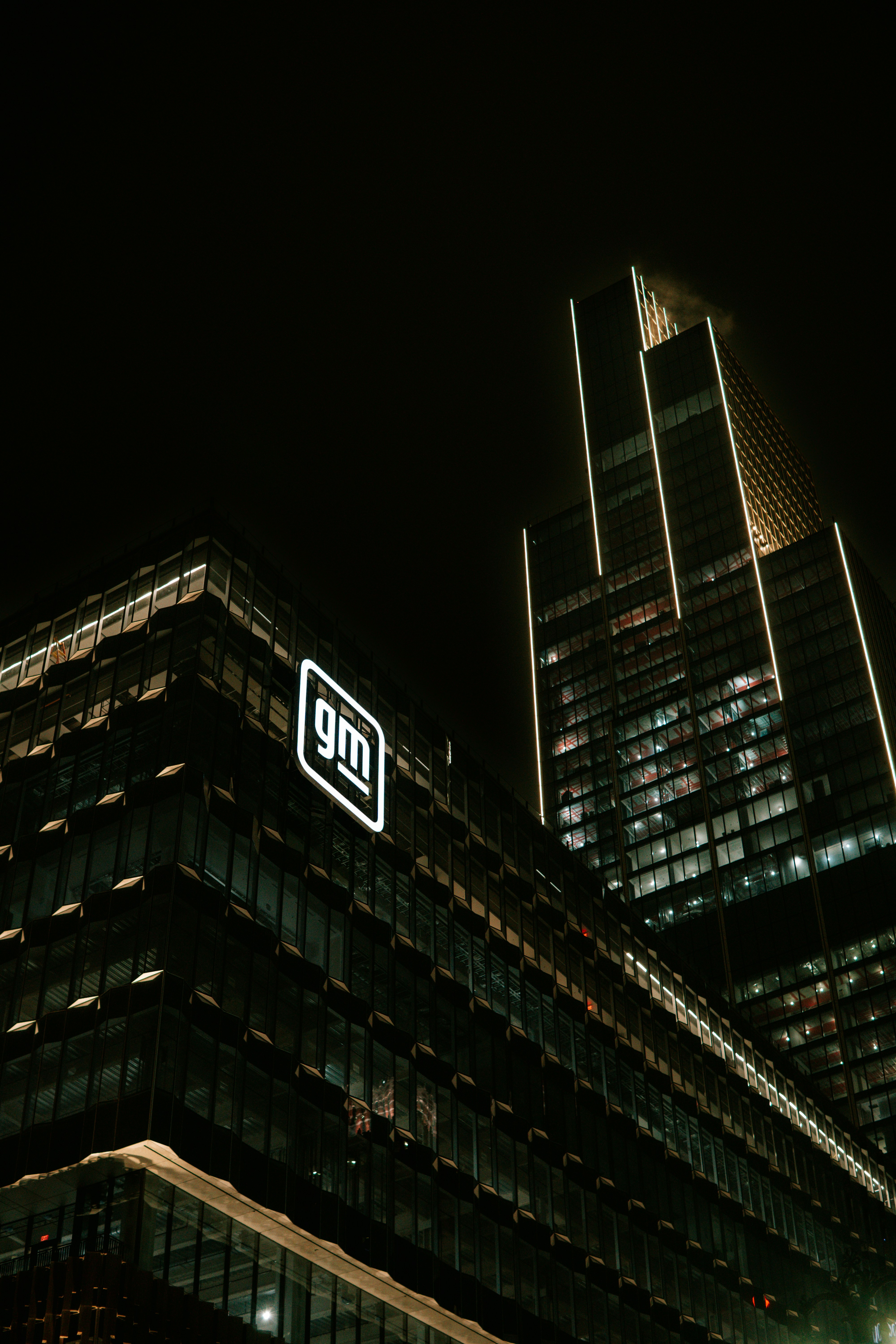 Neon Crest: Nightfall Over a Corporate Skyline