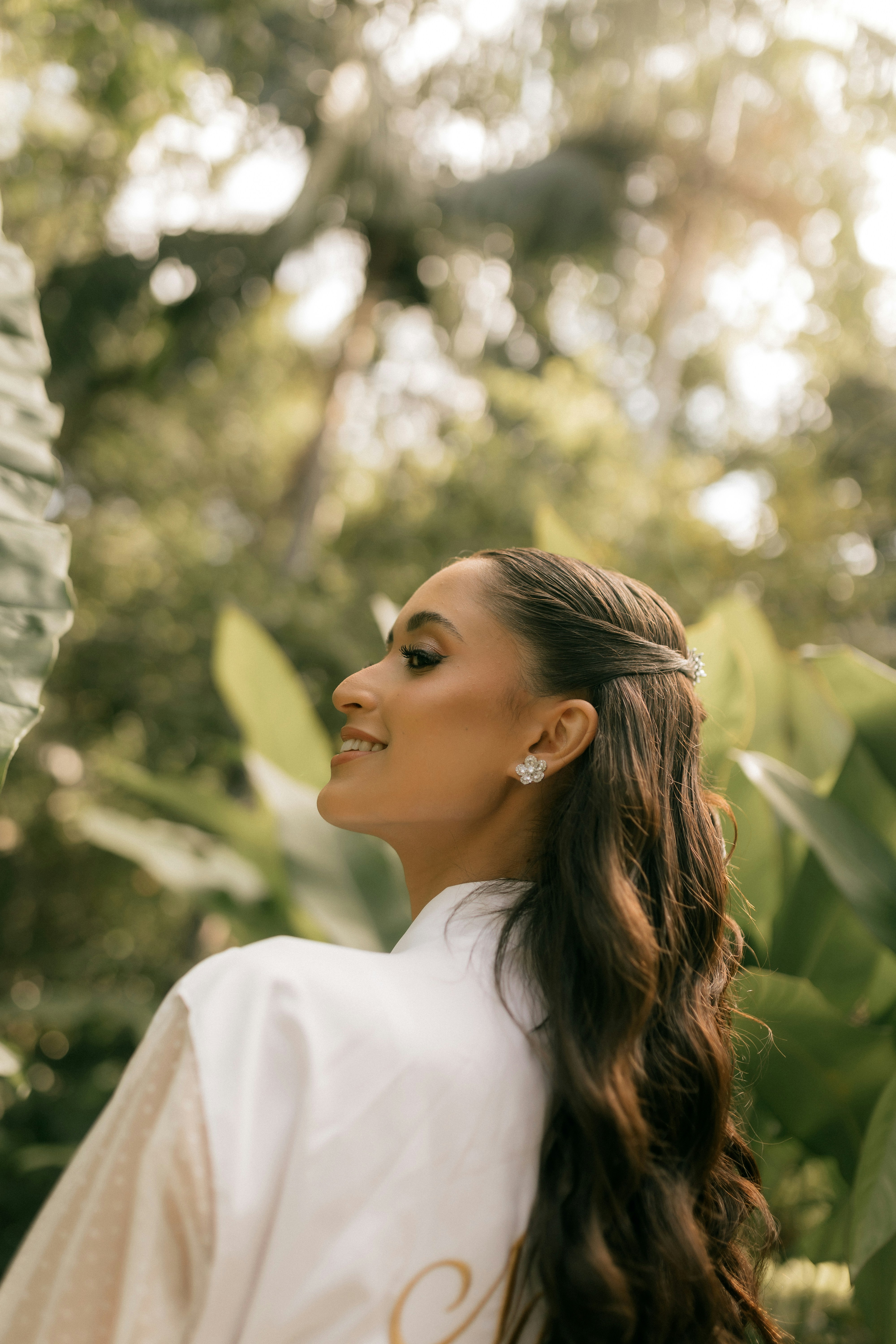 Graceful profile in warm garden light