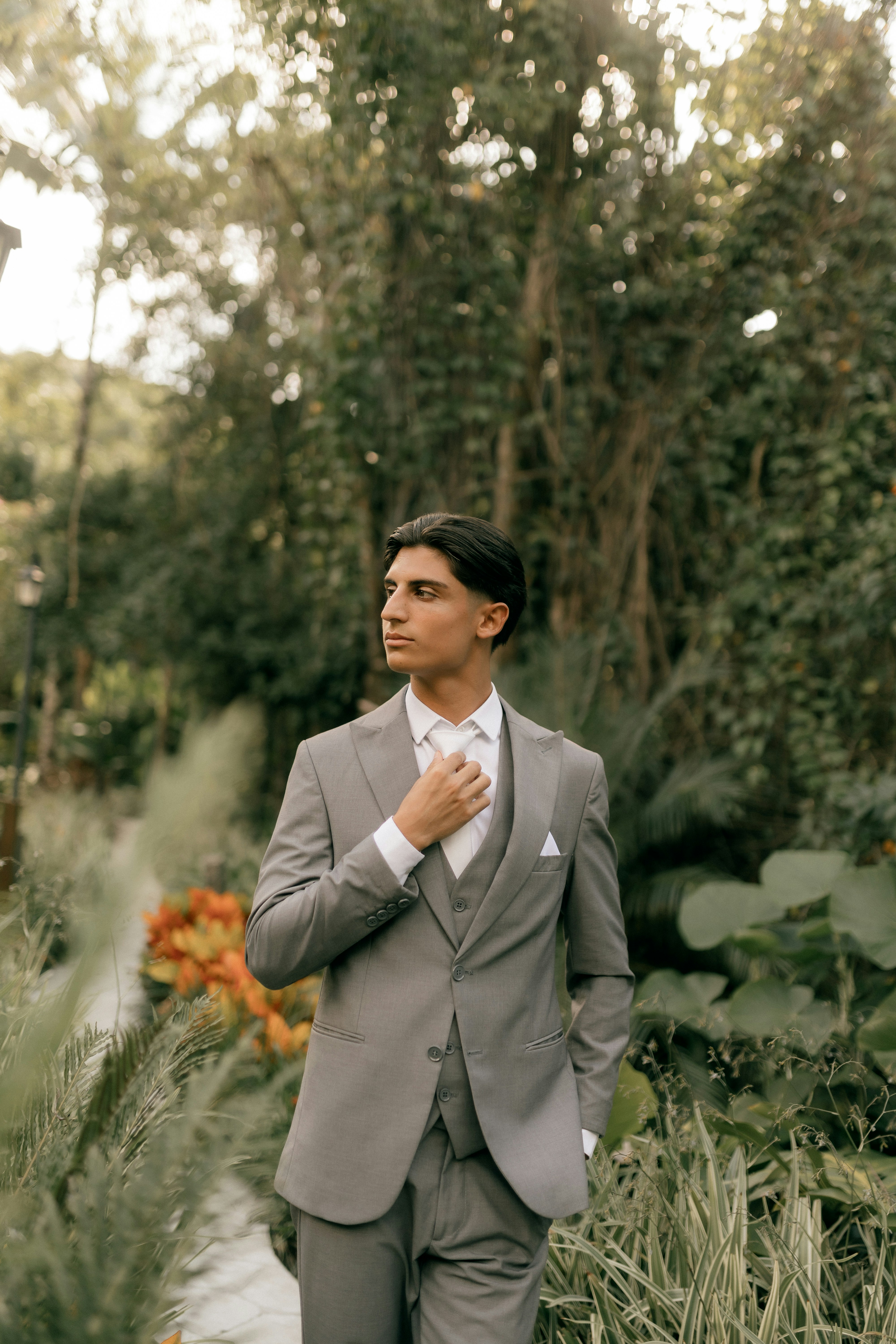 Gentleman in a Garden: A Portrait of Poised Confidence
