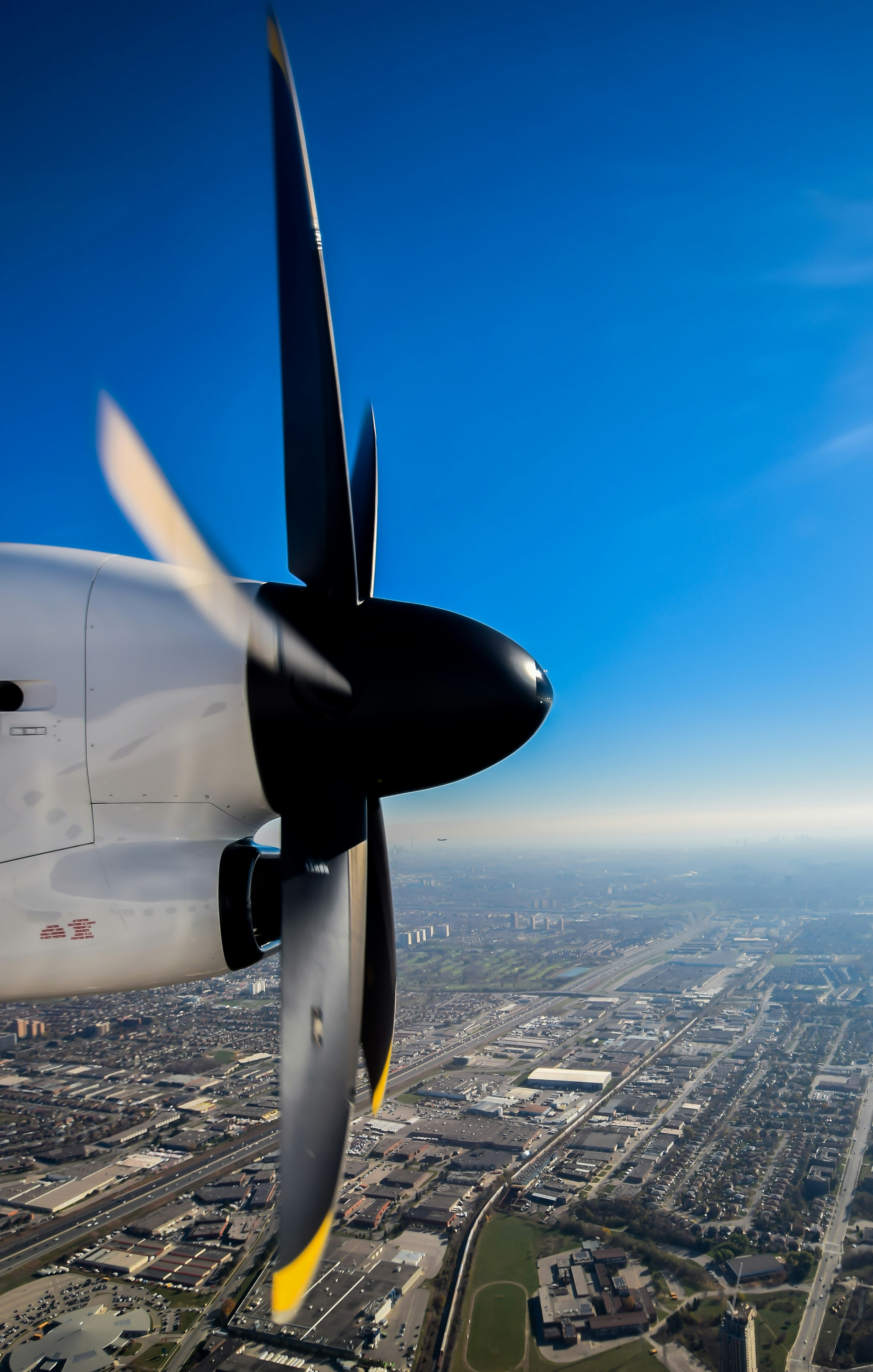 Propeller Over Sky: Aerial View from the Engine nacelle