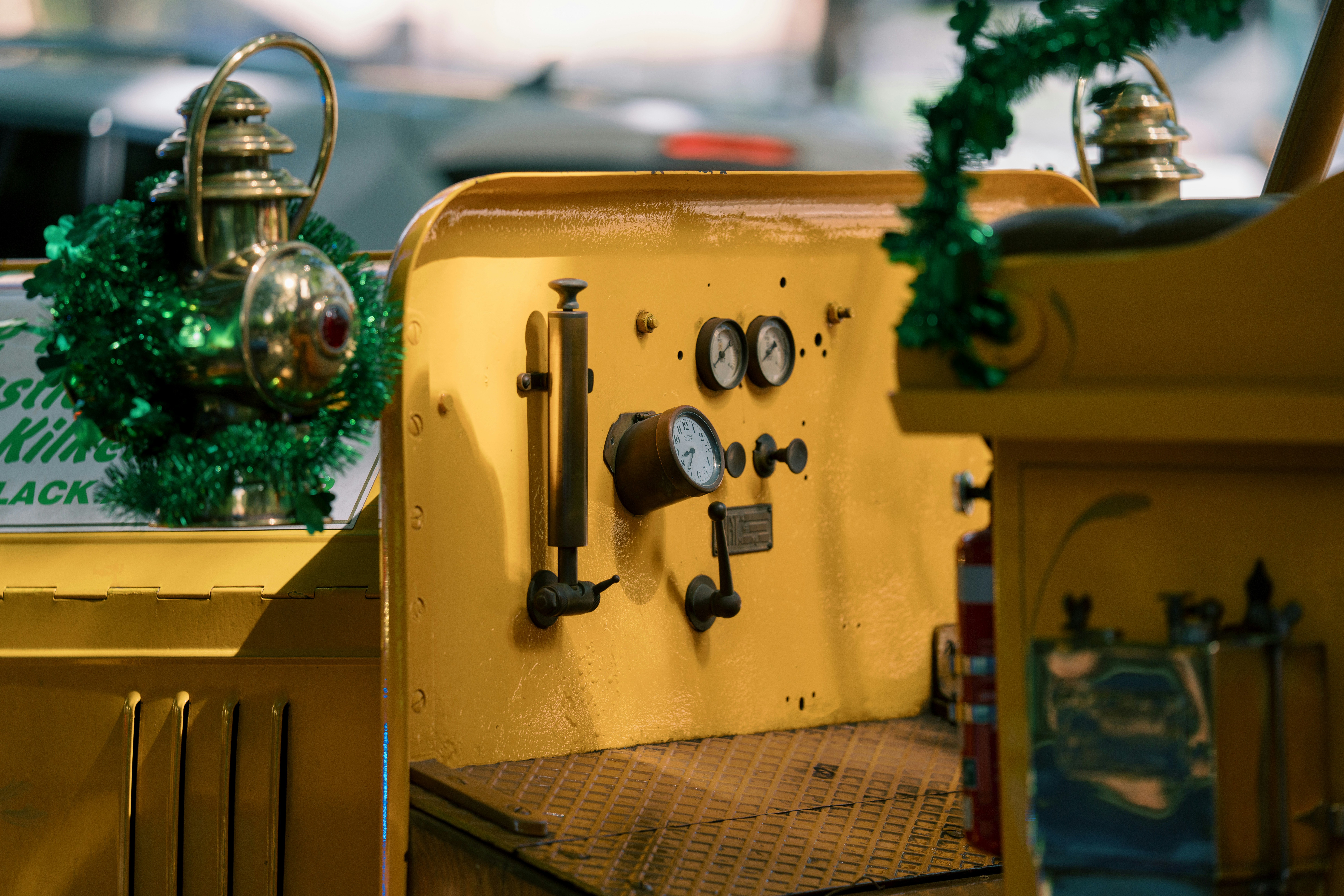 Yellow Control Console in a Festive Vehicle Boss