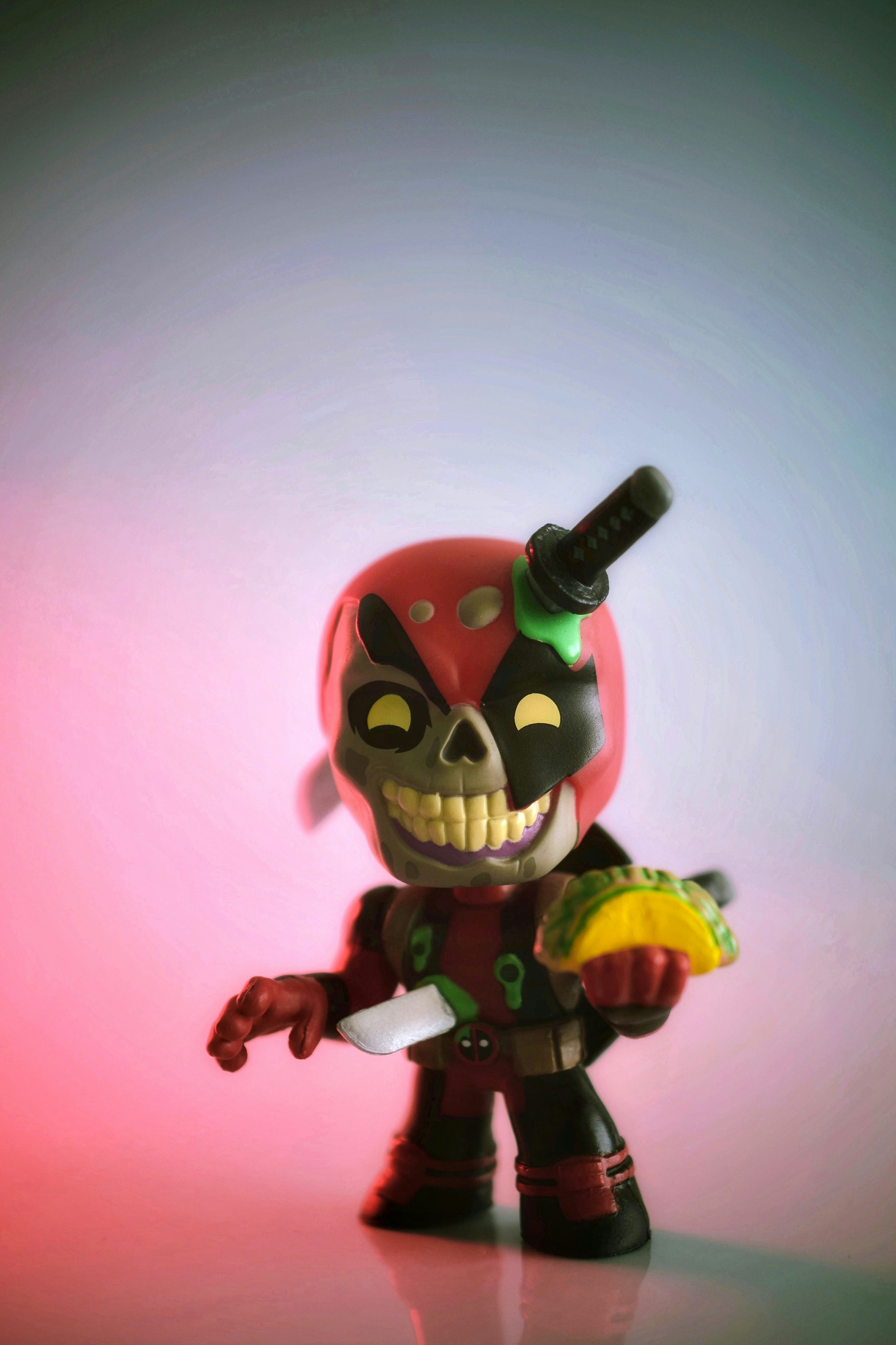 Masked Minion with Candy Blades in Neon Glow