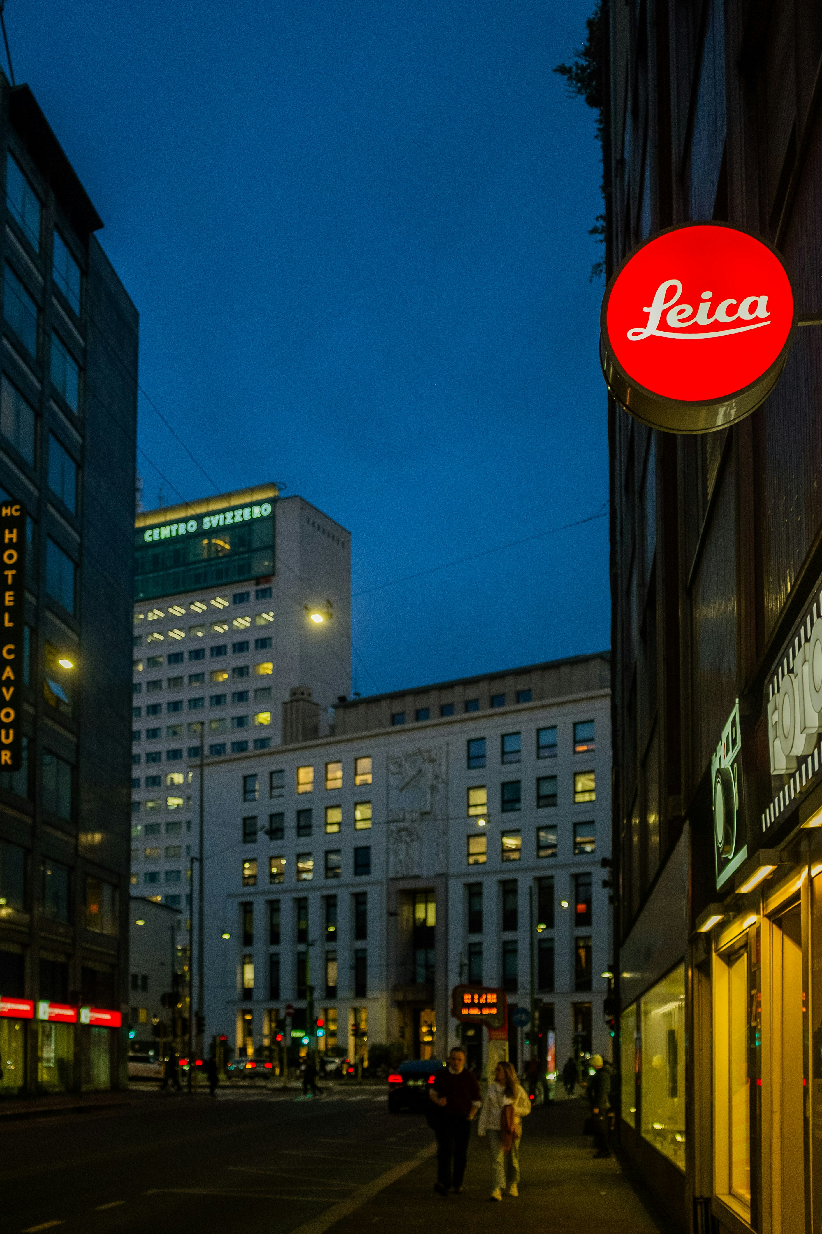 Leica Glow Over a City Street