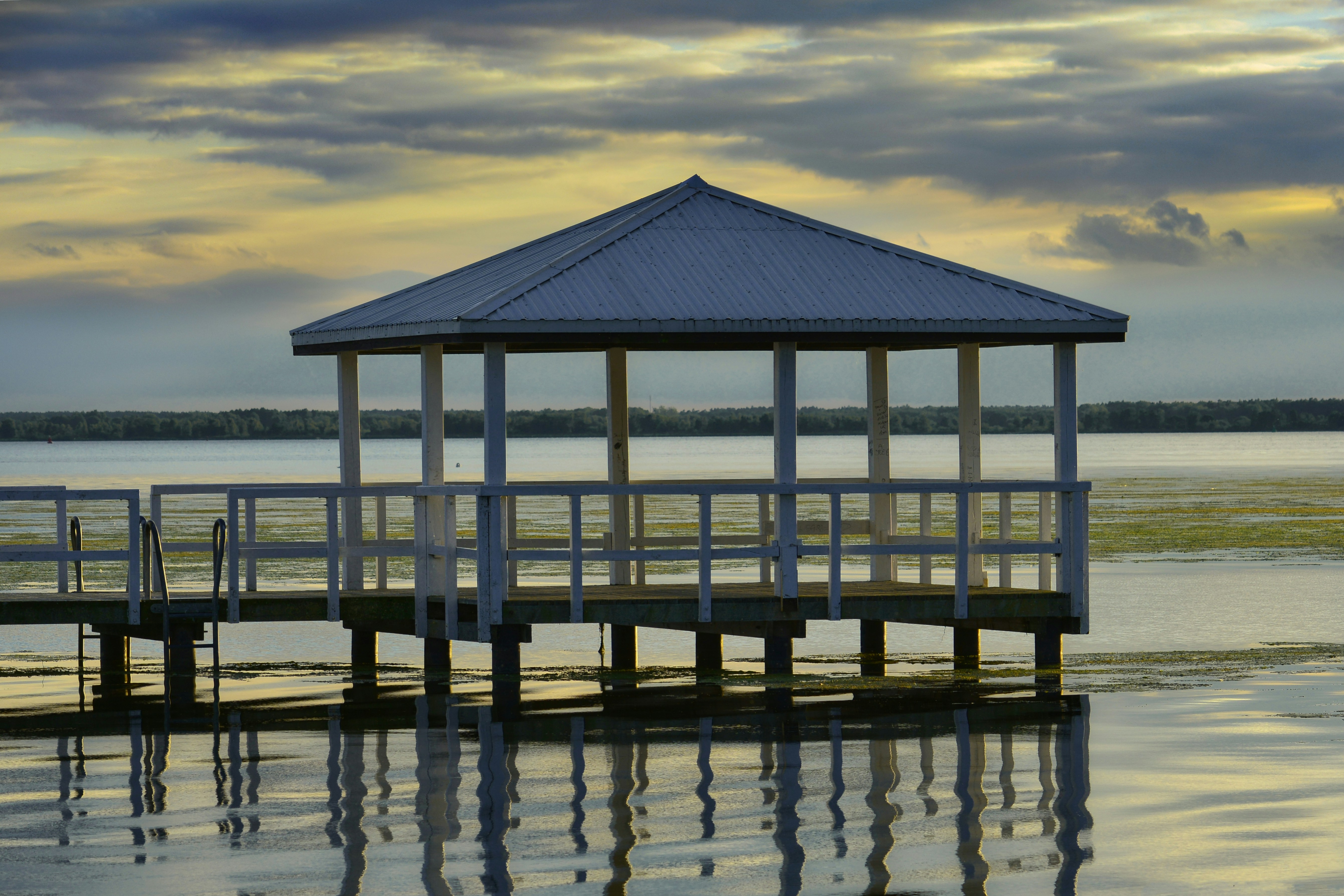 Quiet Pier Pavilion at Dusk