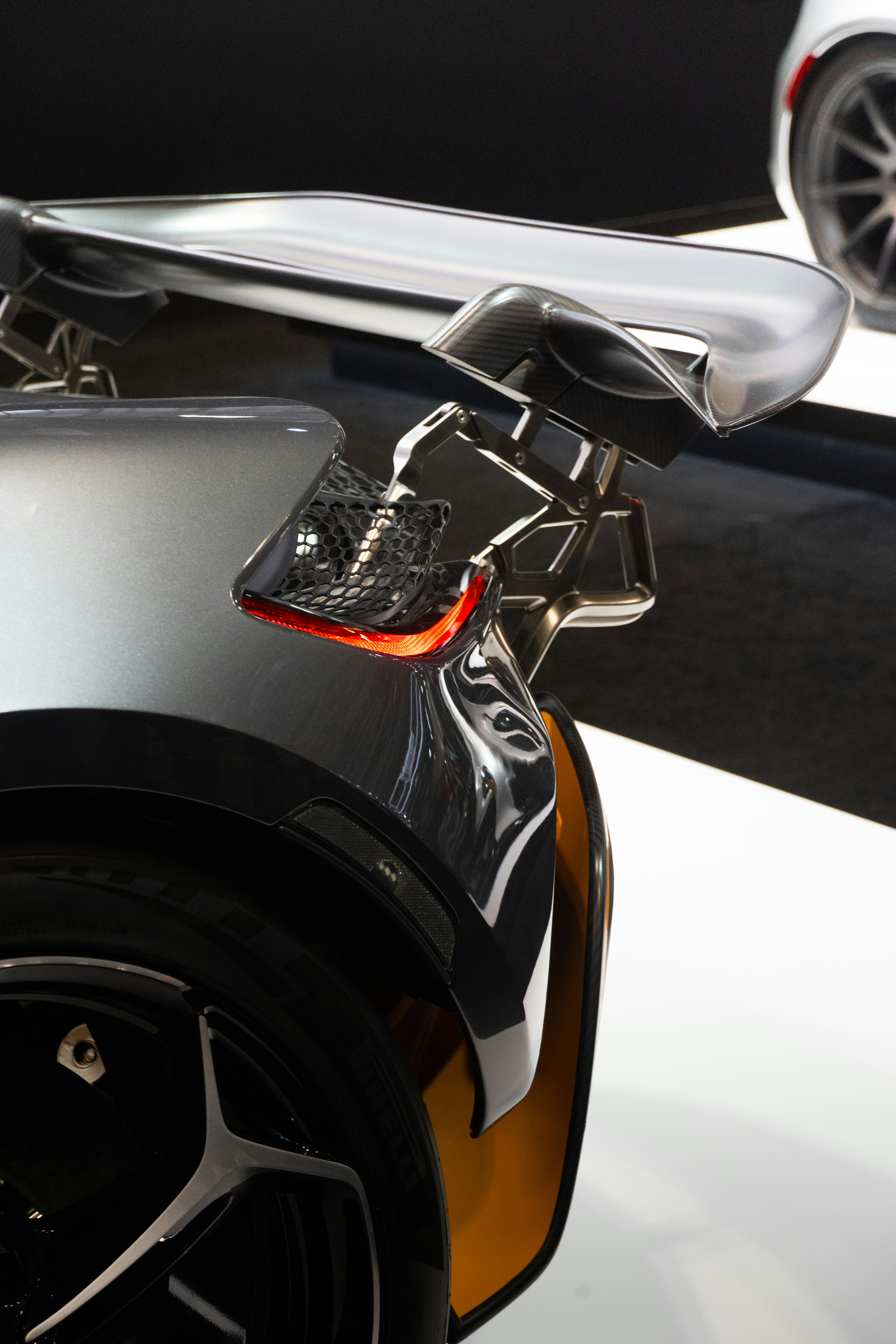 Chrome Wing and Tail Light: A Modern Ride's Detail