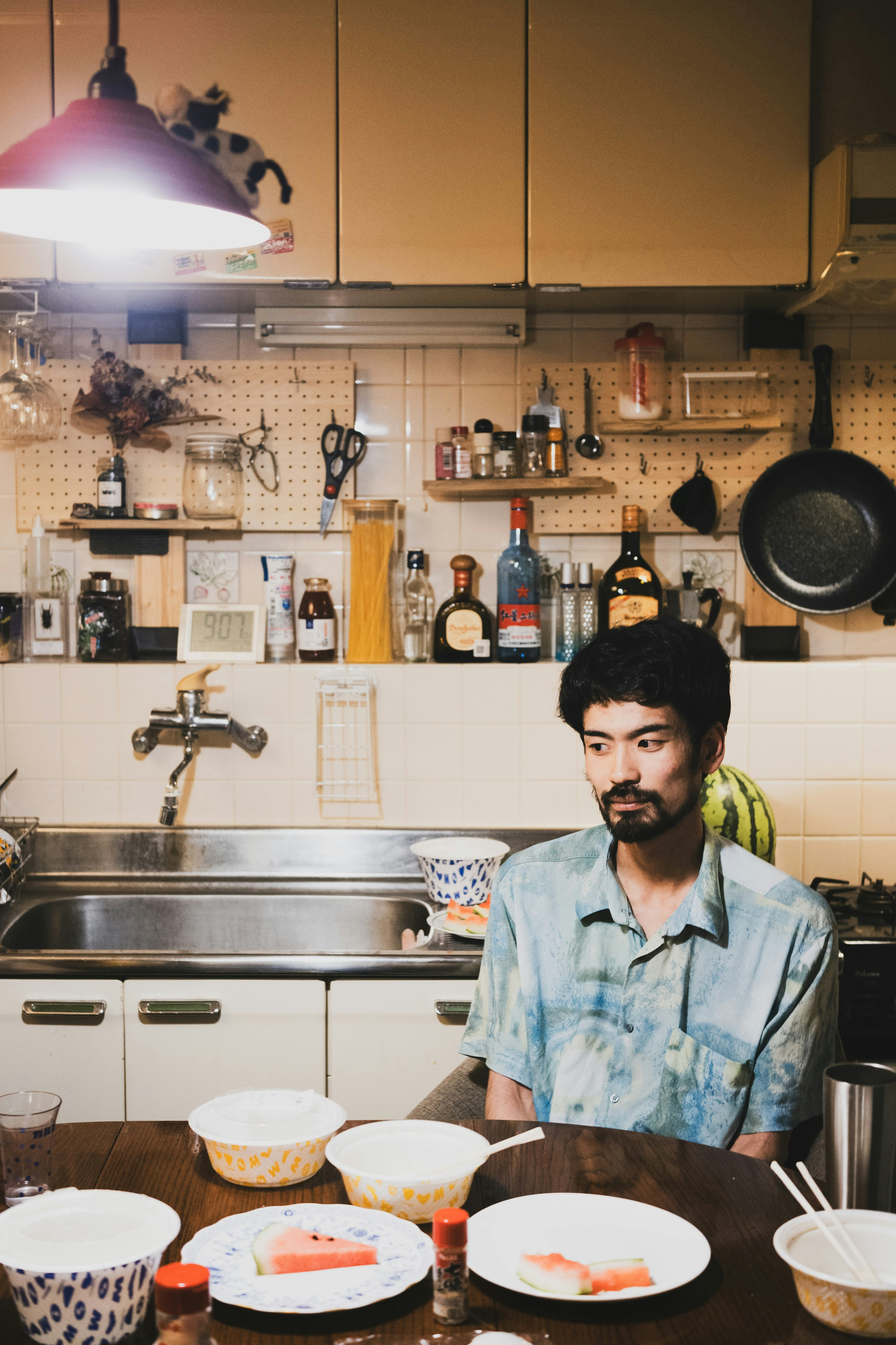 Kitchen Whisperer: A Quiet Moment with a Bearded Man