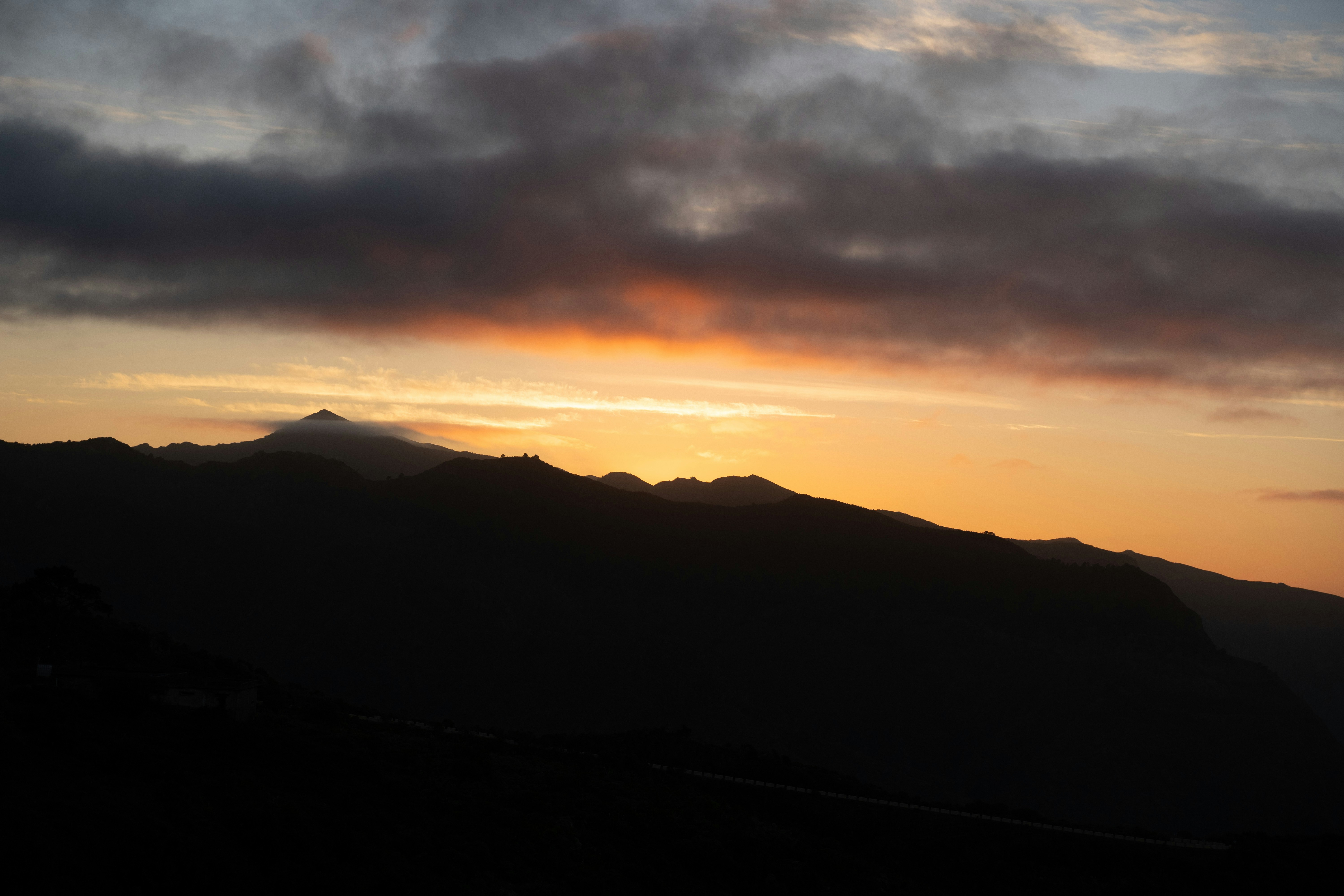 Distant Ridge at Sunset