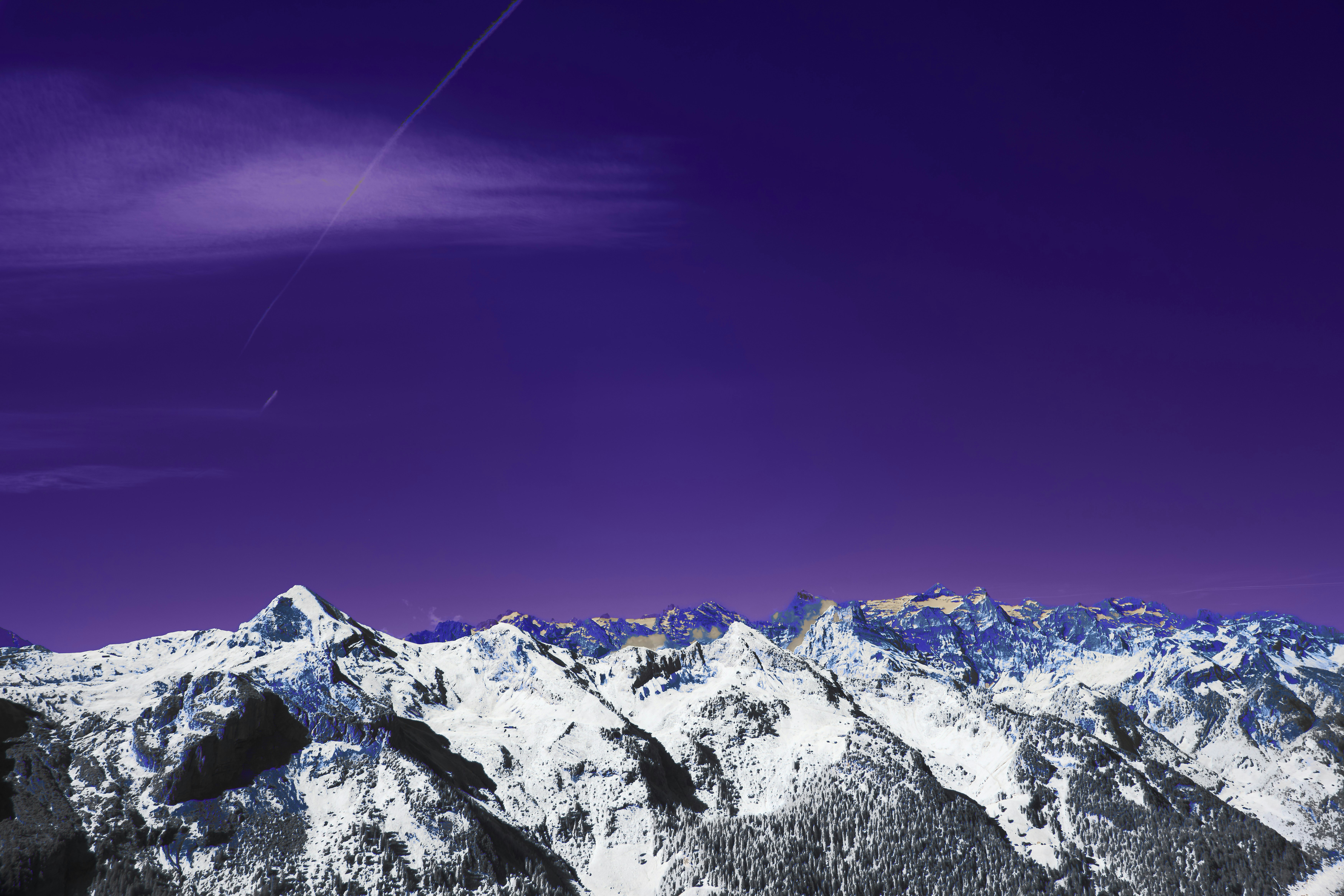 Crown of Snow Beneath a Violet Sky