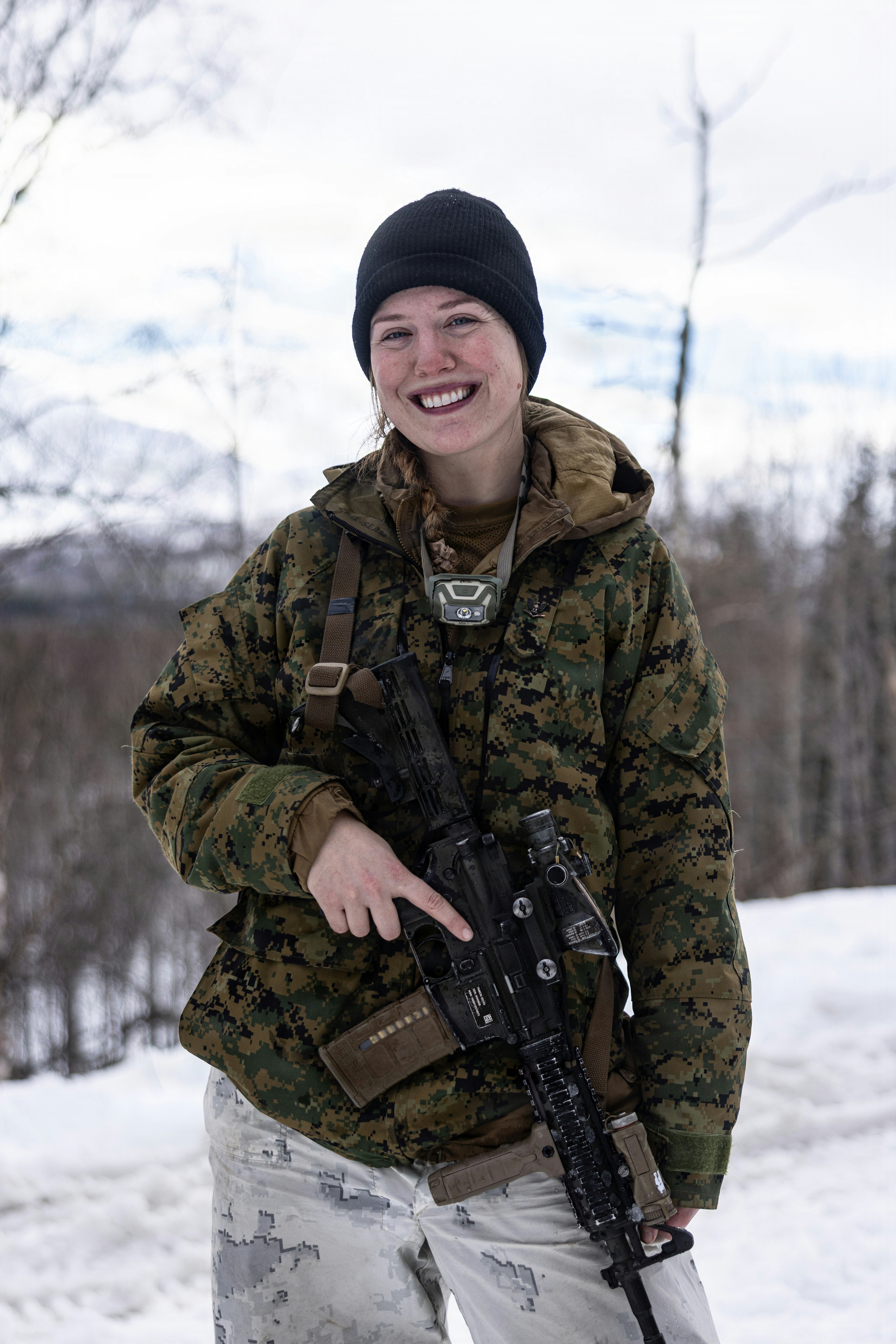 Cold Ground, Warm Grit: Portrait of a Soldier in the Snow