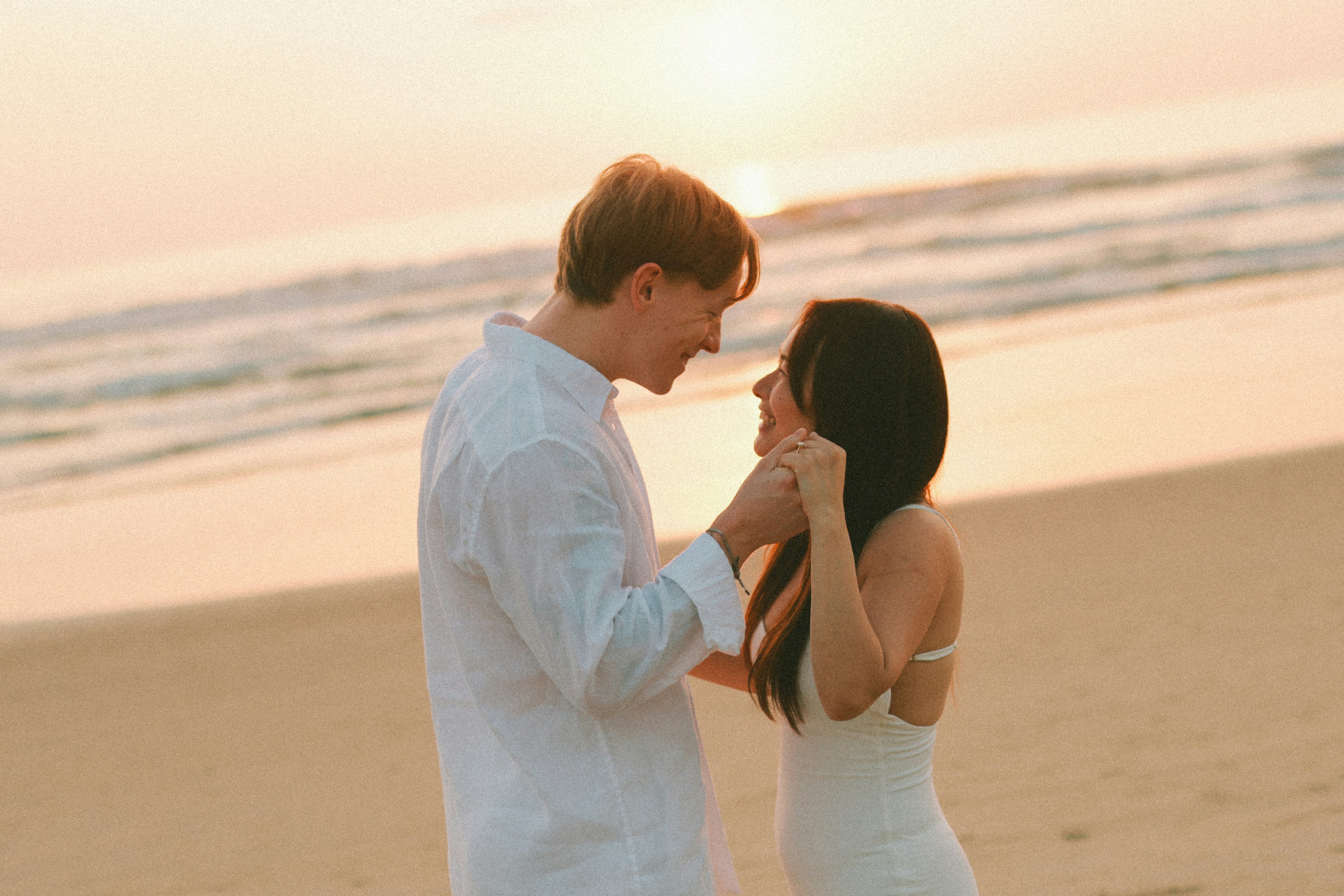 Sunset Embrace on the Quiet Shore