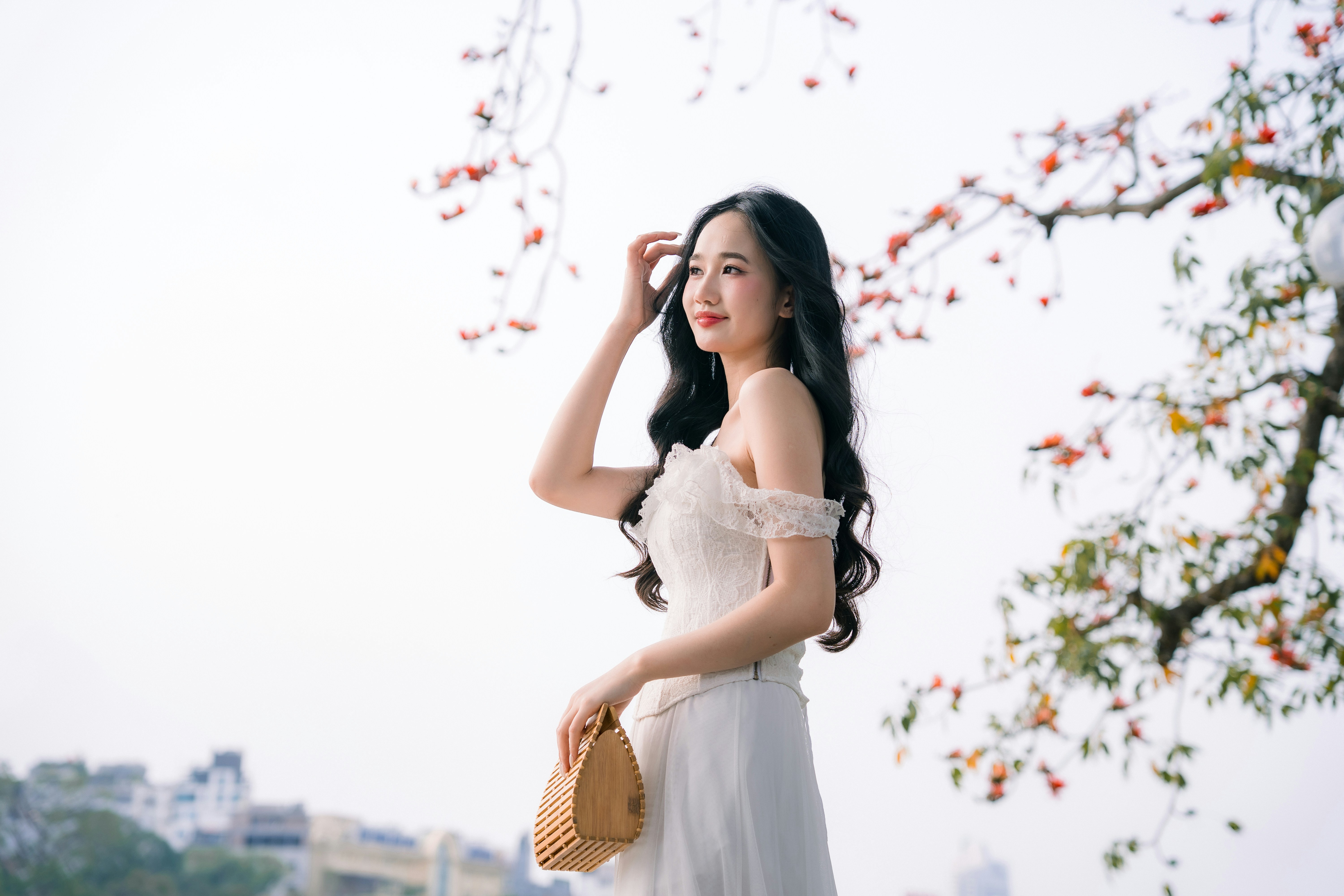 Portrait in Bloom: a graceful glaze of dusk-light on a poised wanderer