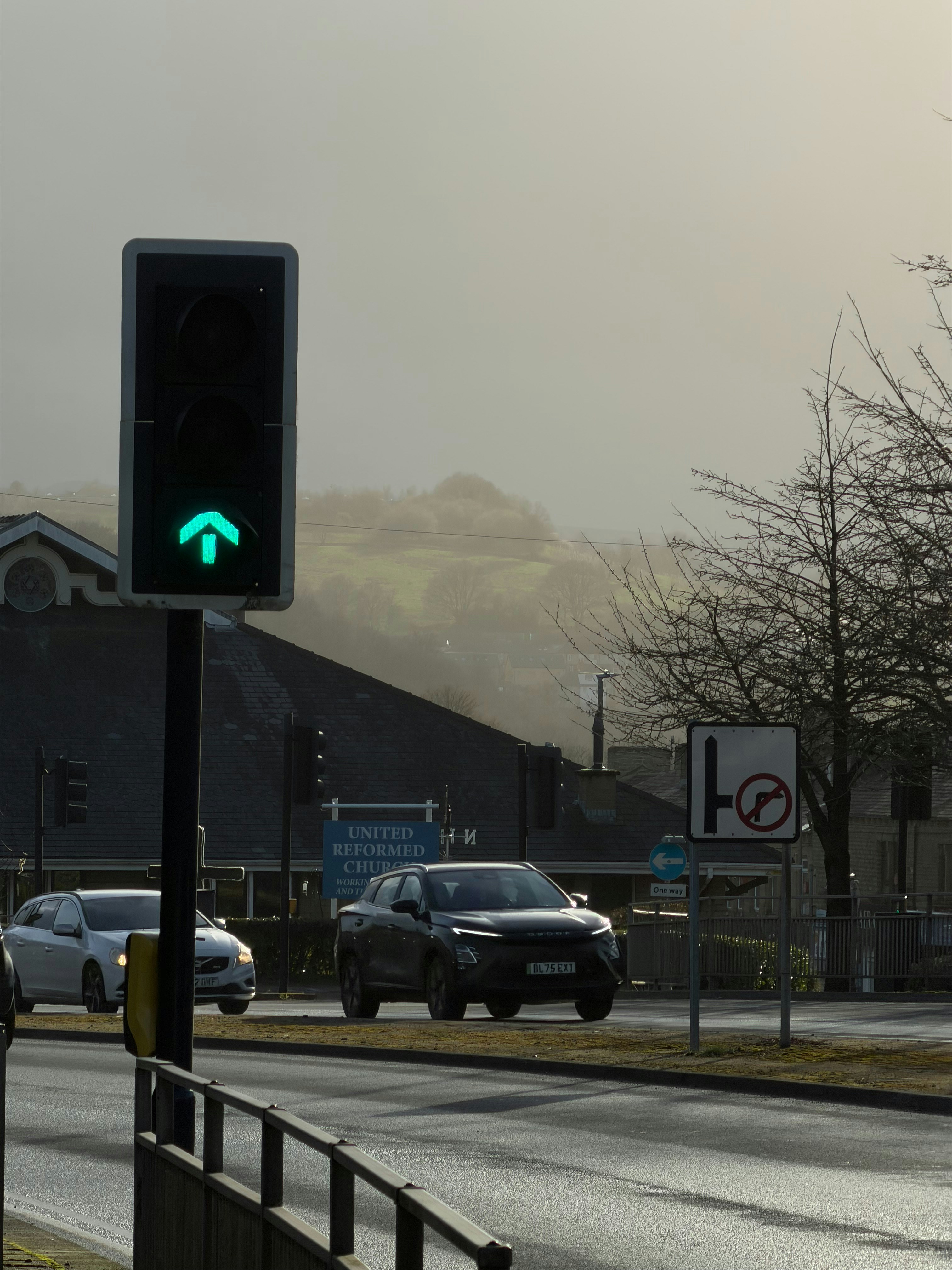 Green Arrow Over the Crossing: A City Street Signals the Way