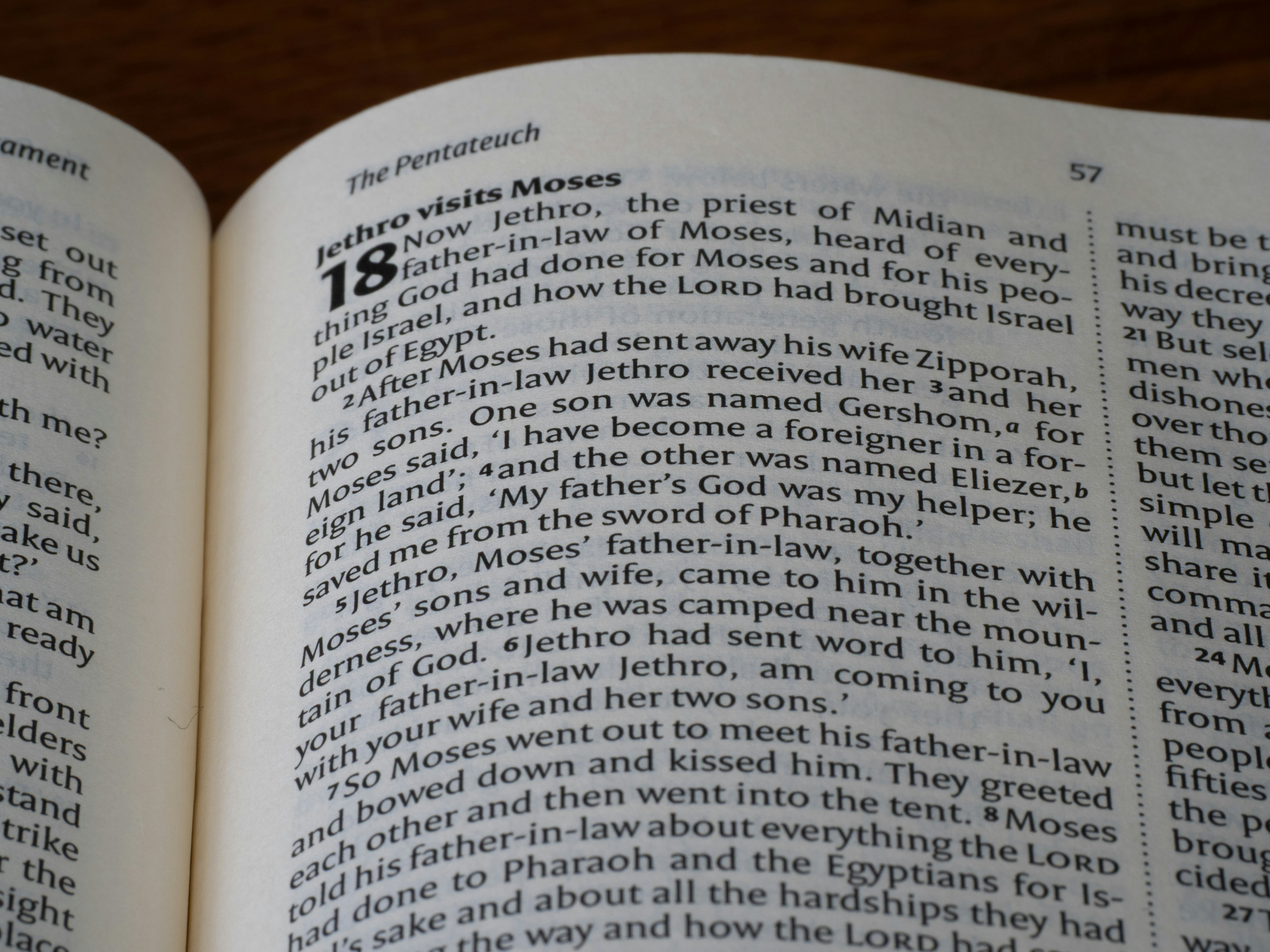 Close‑up of a vintage book page: The Pentateuch's text in focus