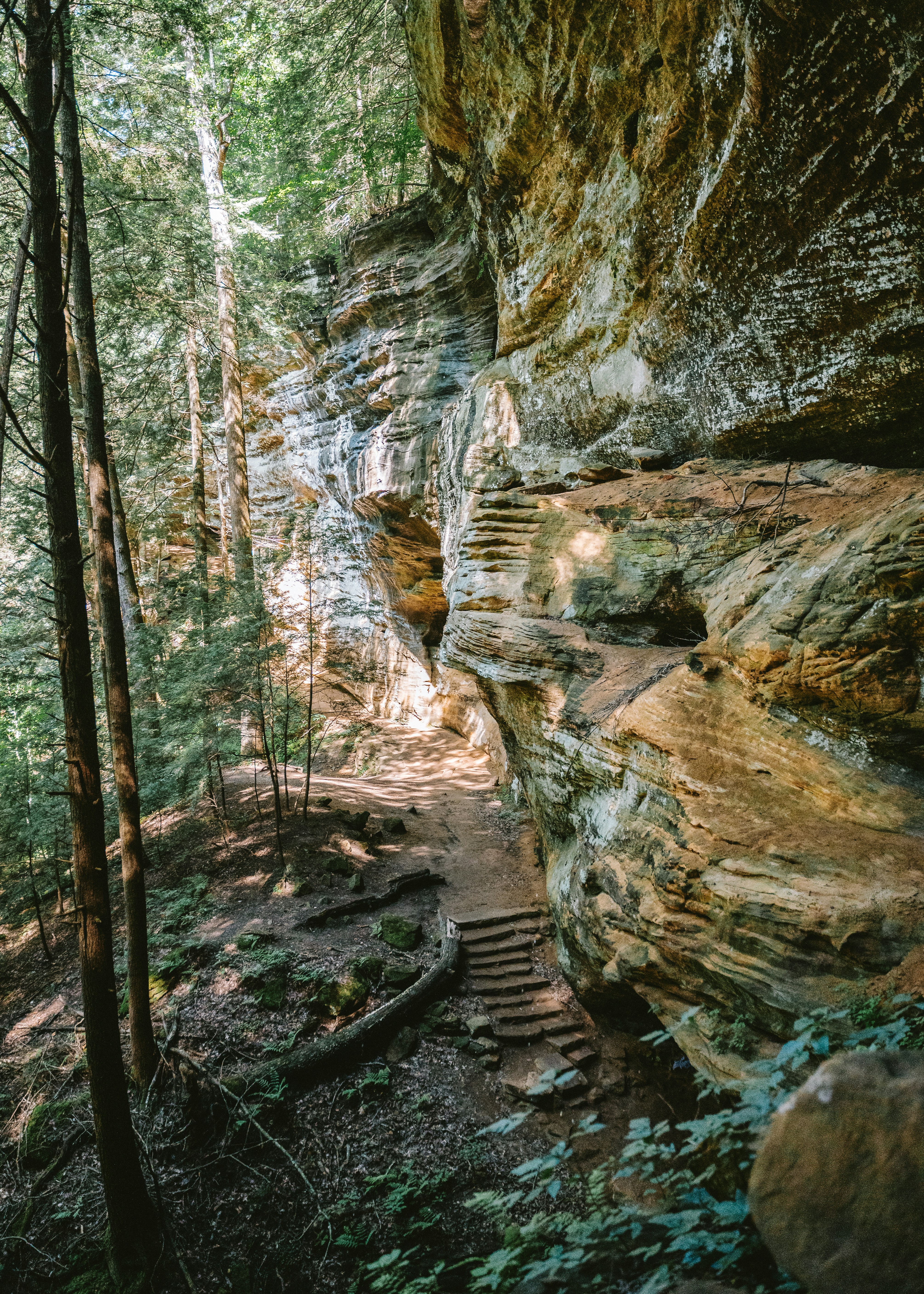Stone Staircase Through the Carved Cliff