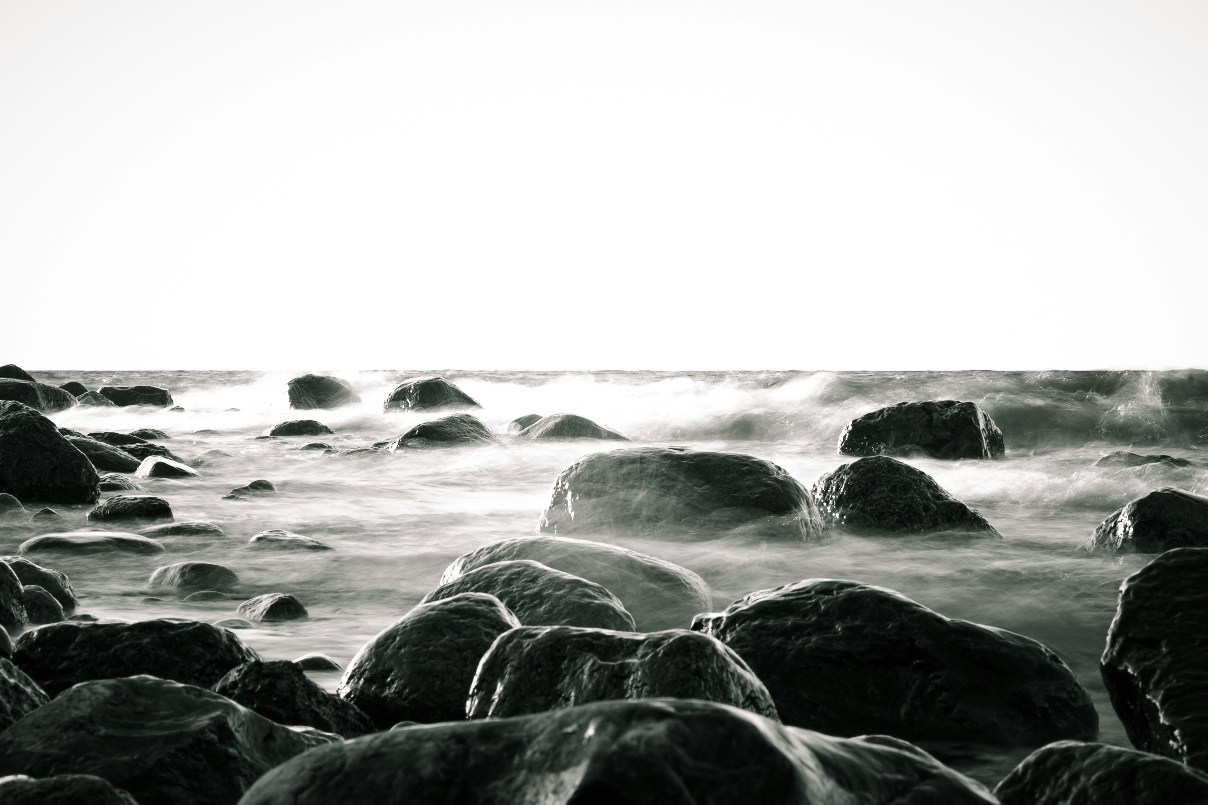 Coastal Stones in Monochrome Quiet