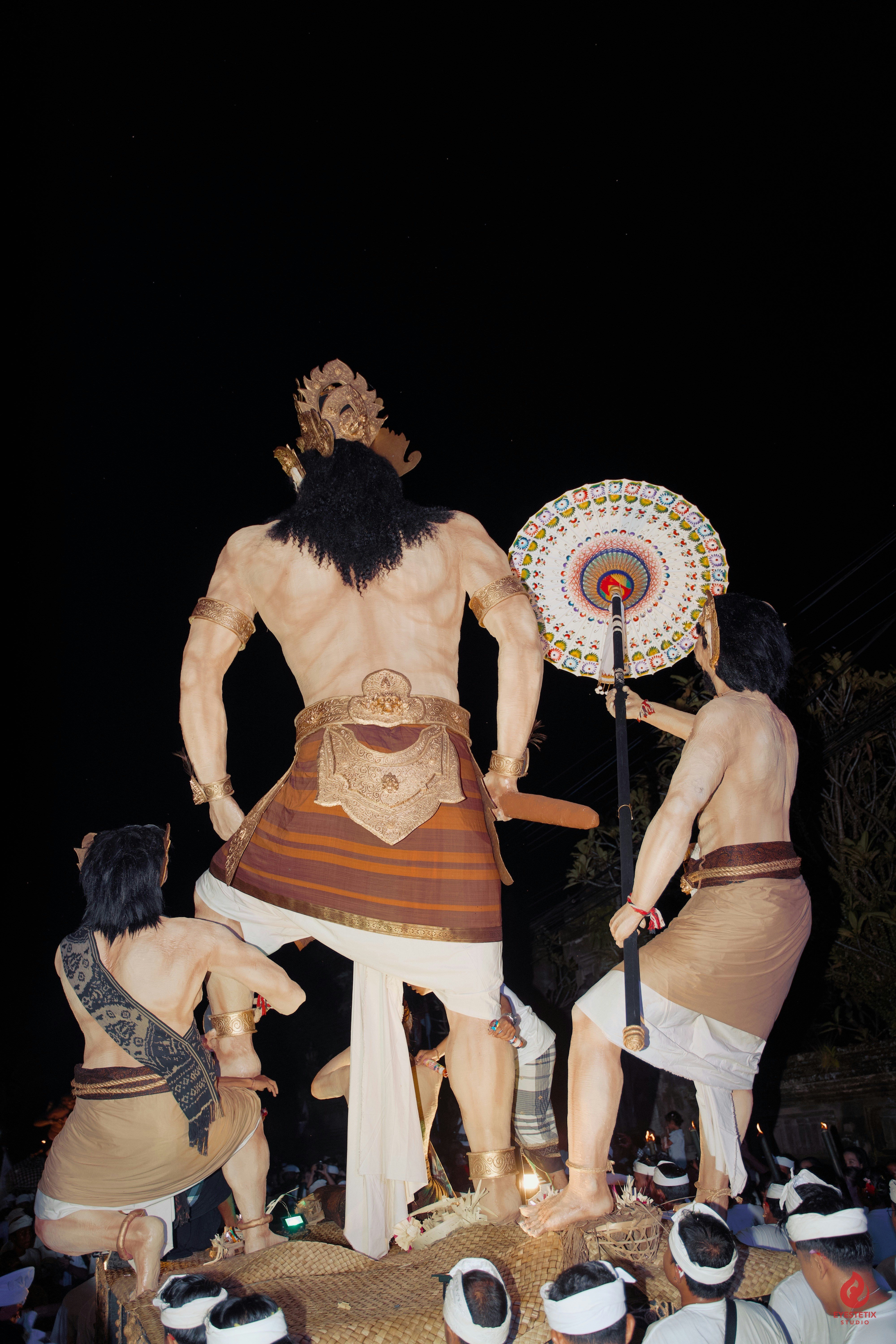 Superhuman Dancers Under Night Sky