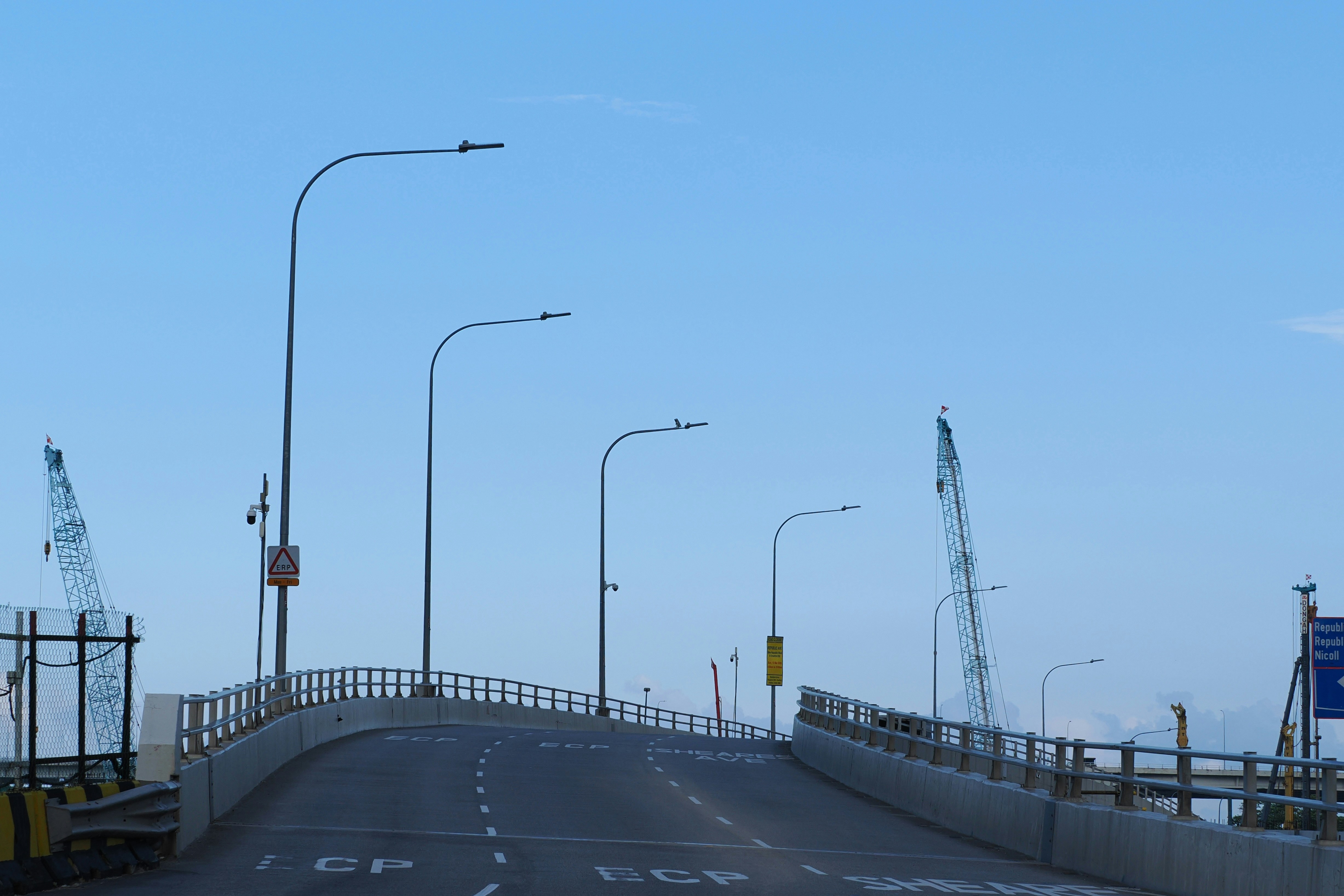 Approaching the Gently Curving Bridge into the Sea of Clear Sky