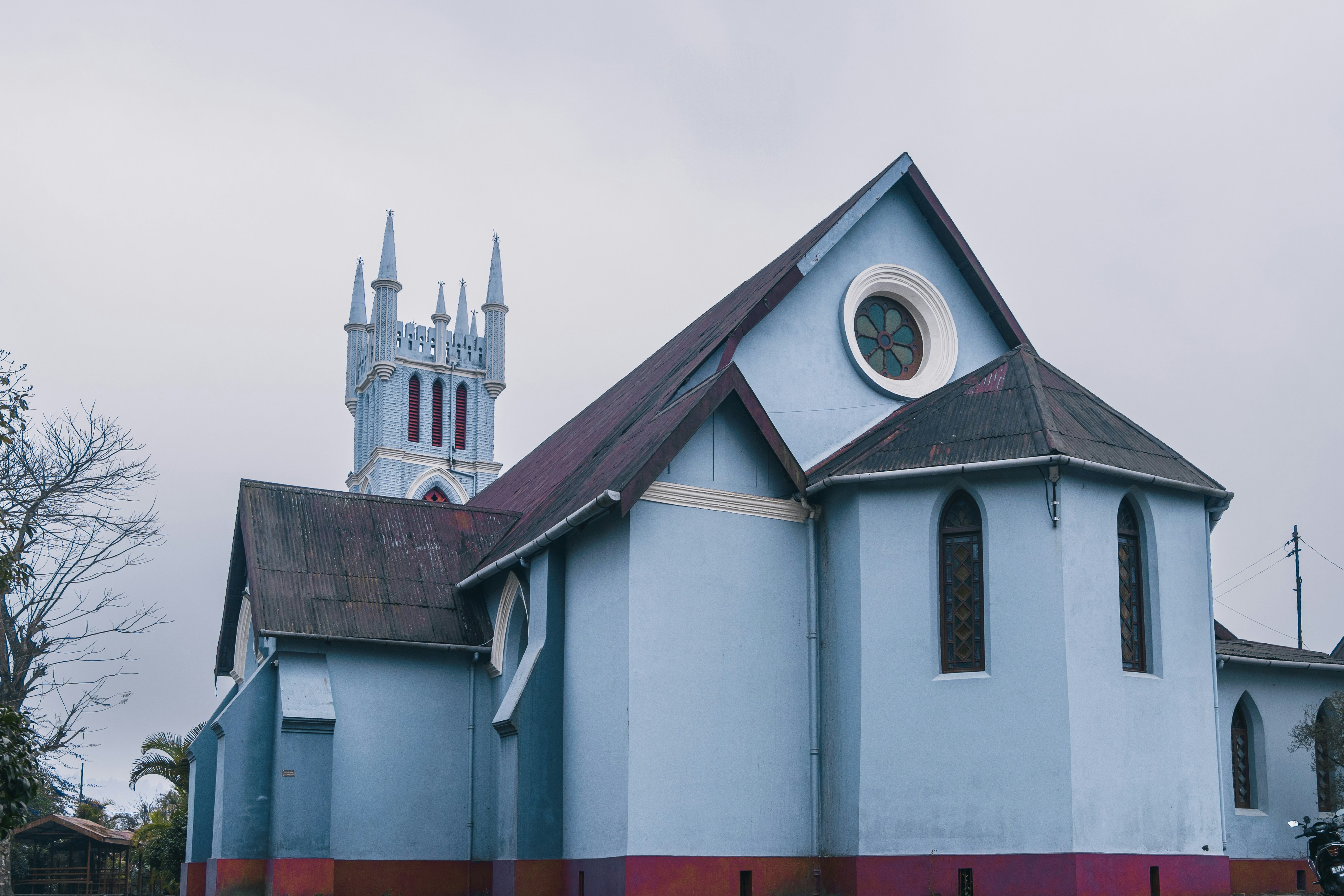 Azure Chapel Against a Soft Sky