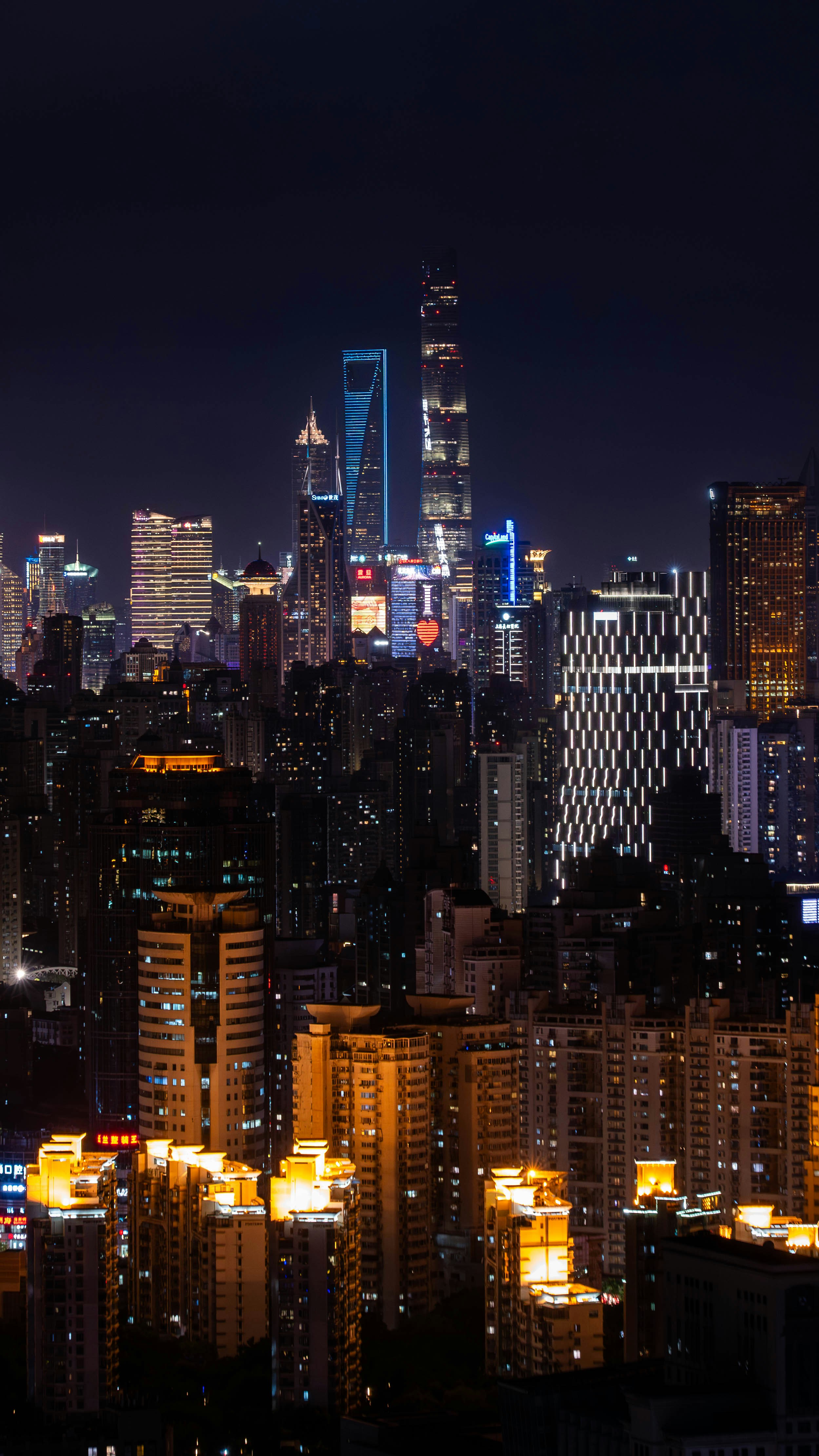 Neon Spine: Cityscape Twilight over a Sea of Towers