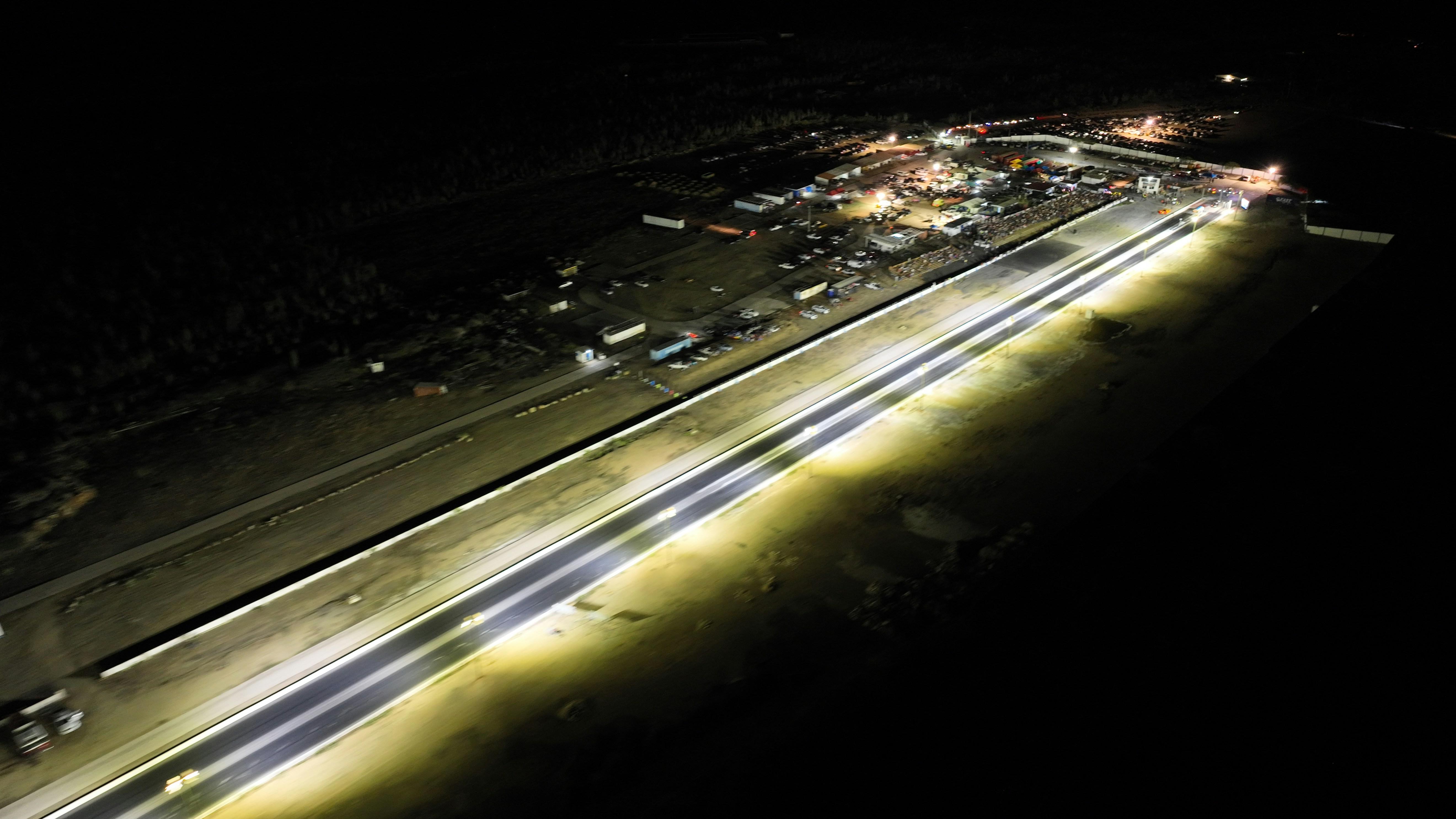 Night Runway: Aerial Lights Tracing the Tarmac