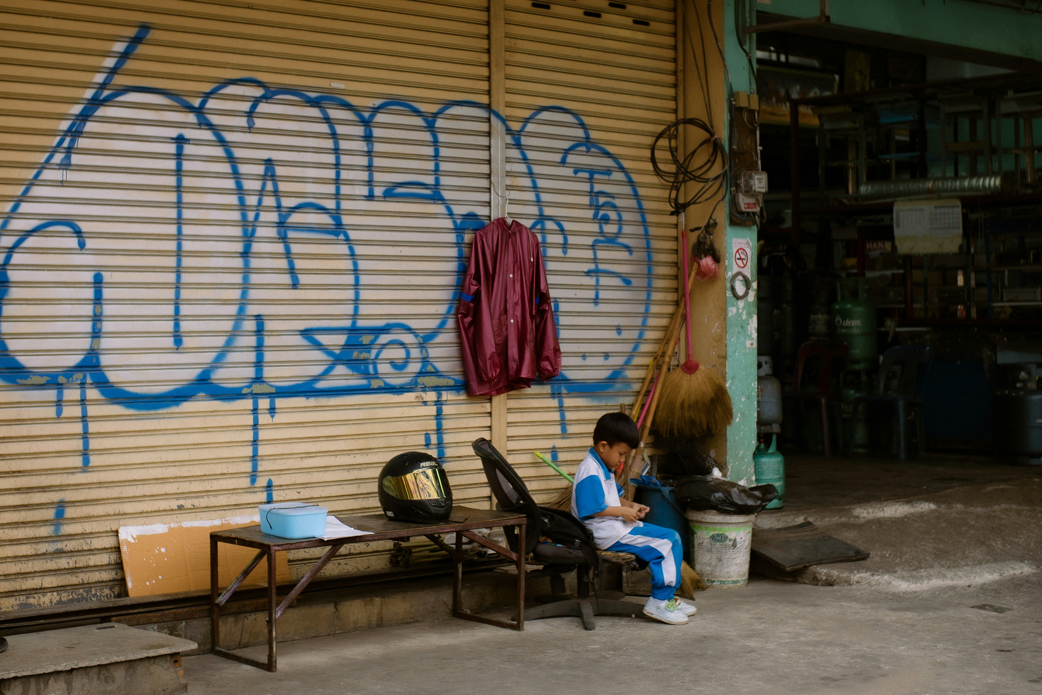 Quiet Corner of Hushed Graffiti and Waiting