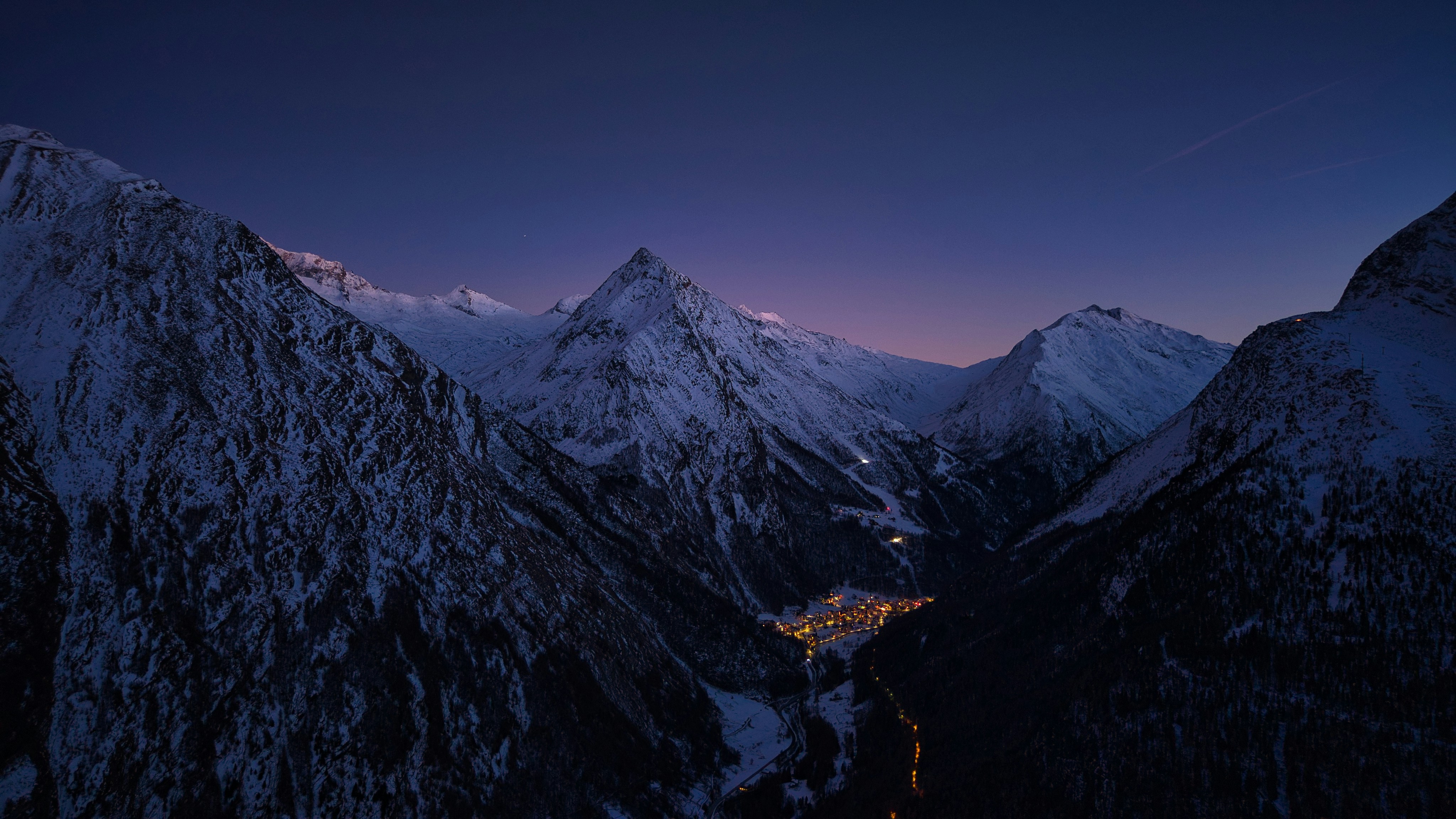 Moonlit Valleys: A Quiet Glacier Valley Slumbering Under Twilight