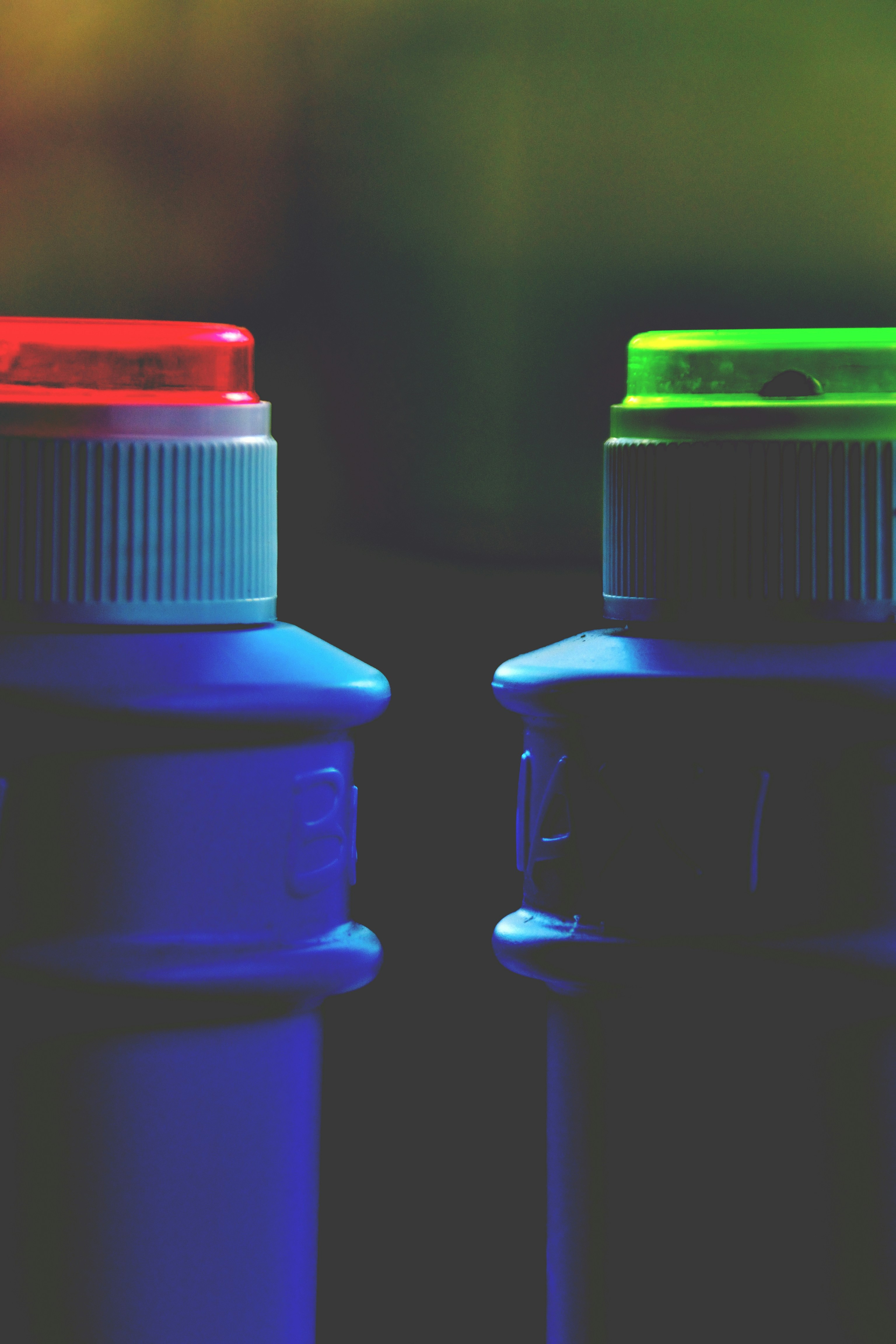 Dual Neon Caps: A Quiet Standoff in Color