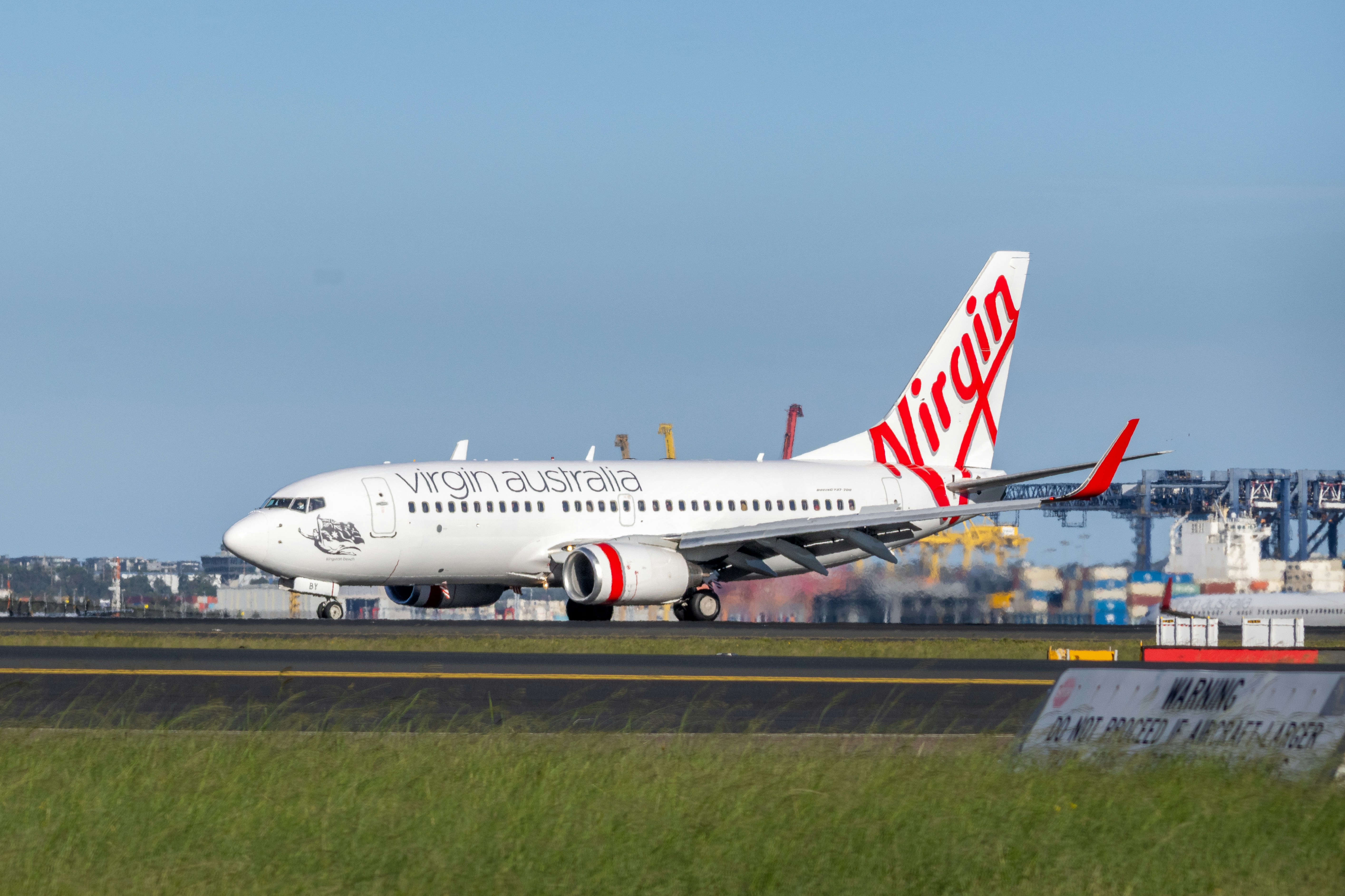 Virgin Australia A320 on a Precise Airport Taxiway