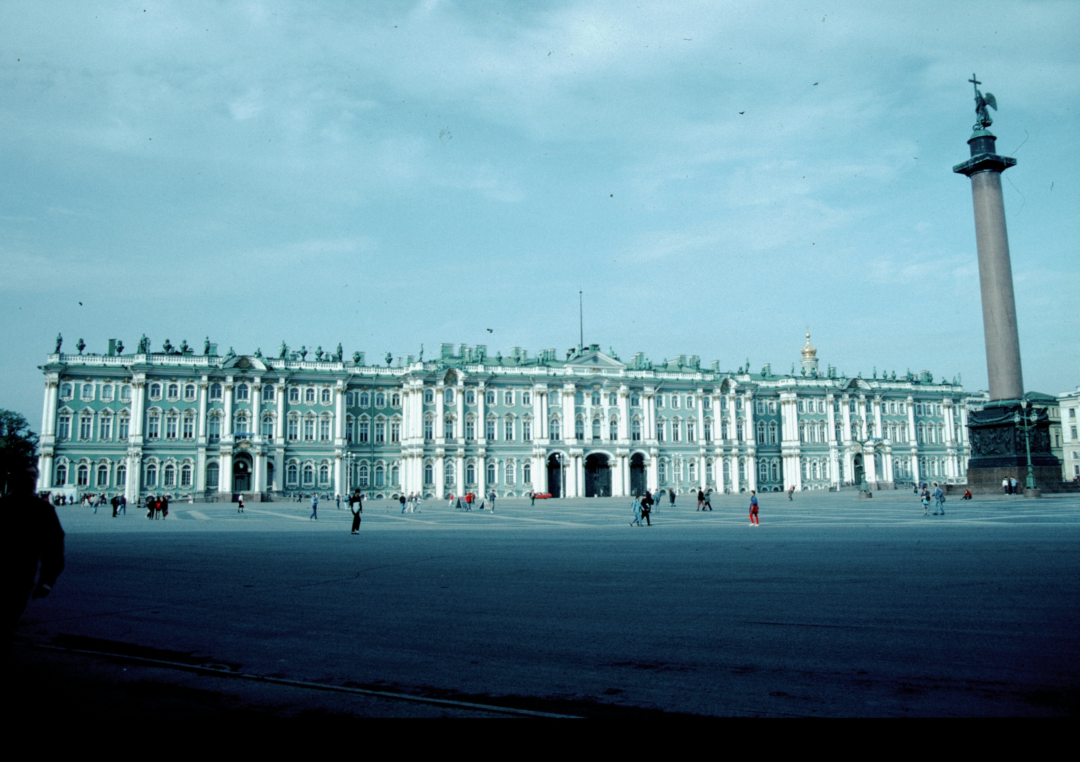 Colonnade and Monument: A European Square Steps into the Frame