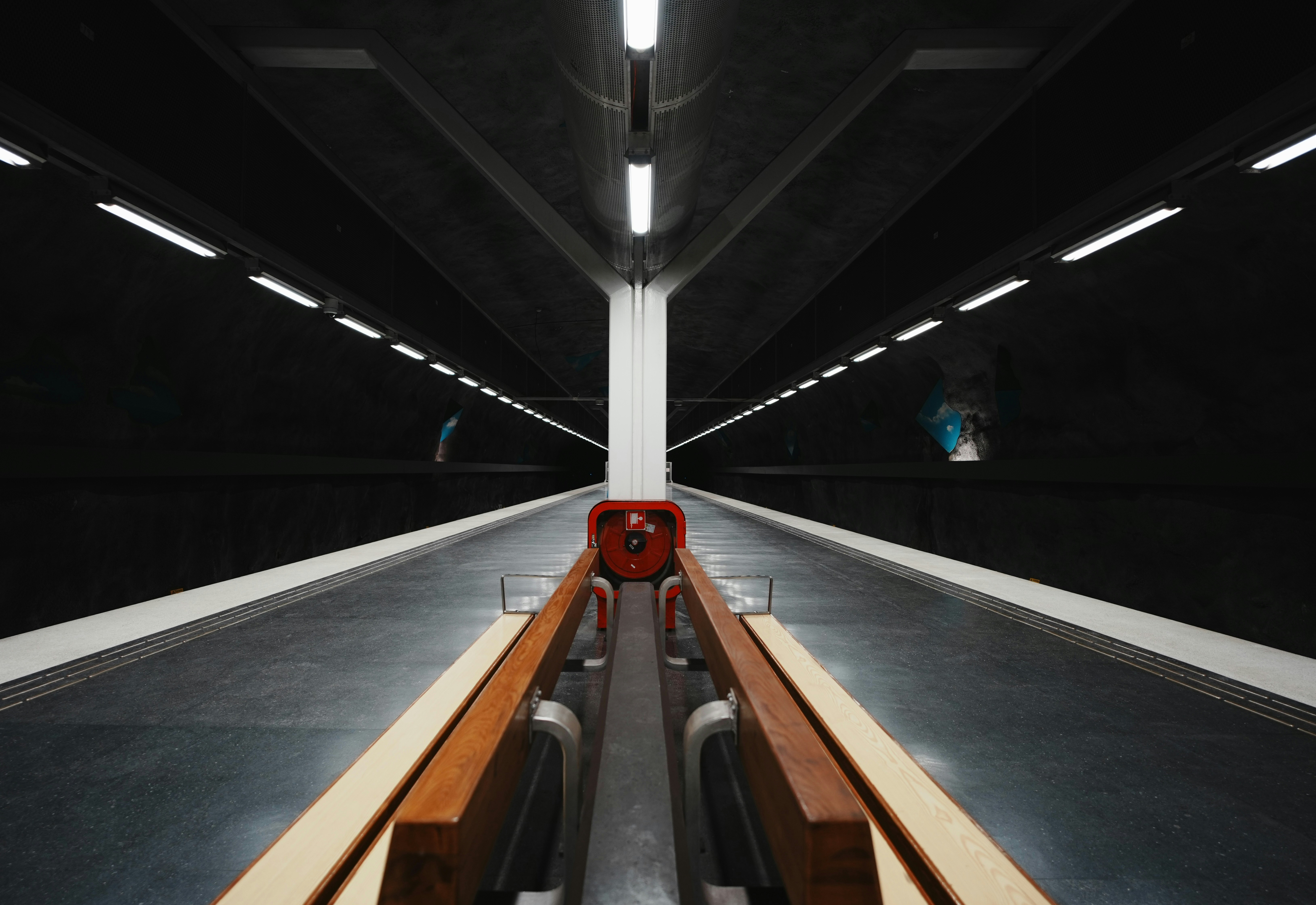 Vanishing Rails: Symmetry Converges at the Heart of the Platform
