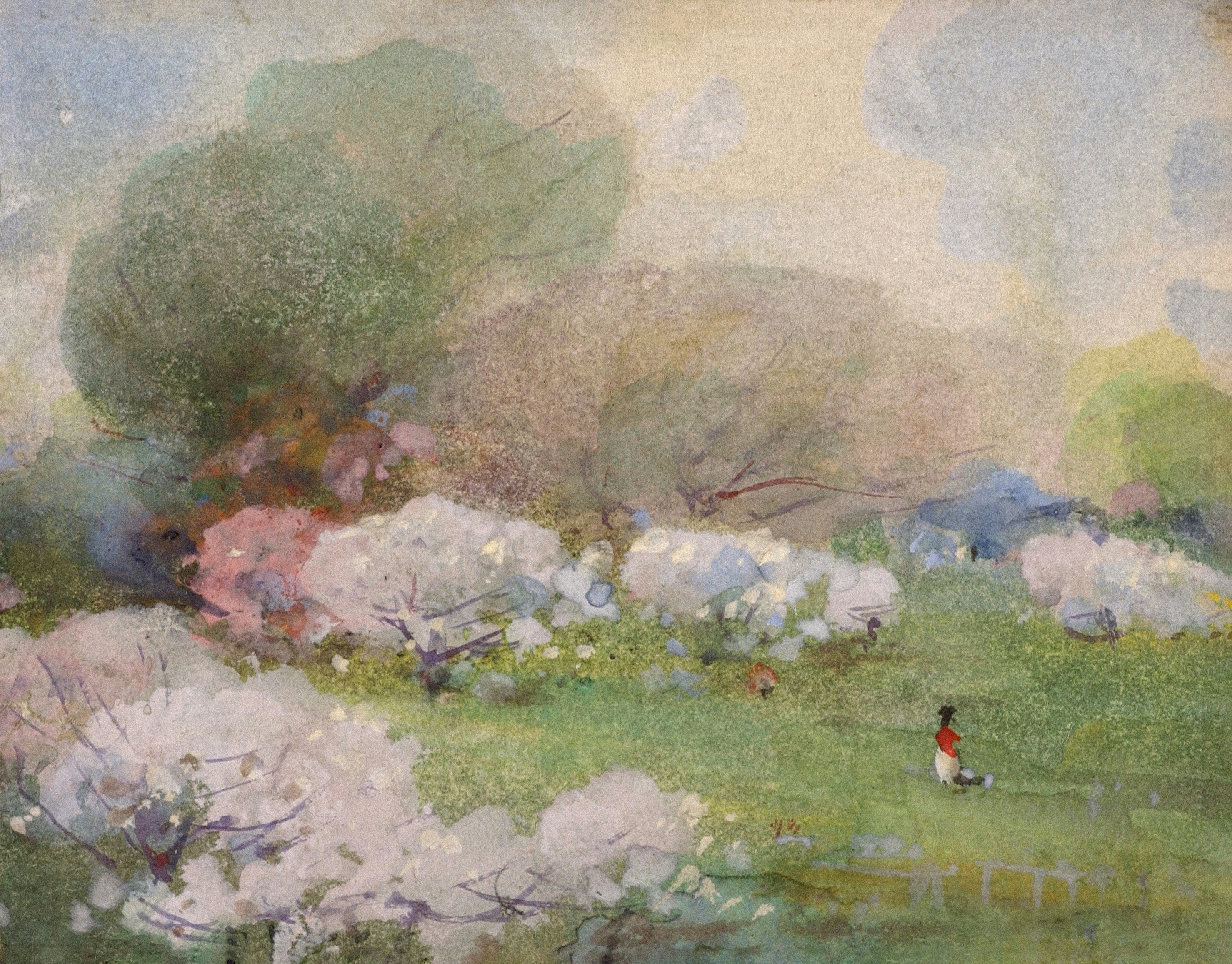 Blossom Valley: A Quiet Garden in Watercolor Light